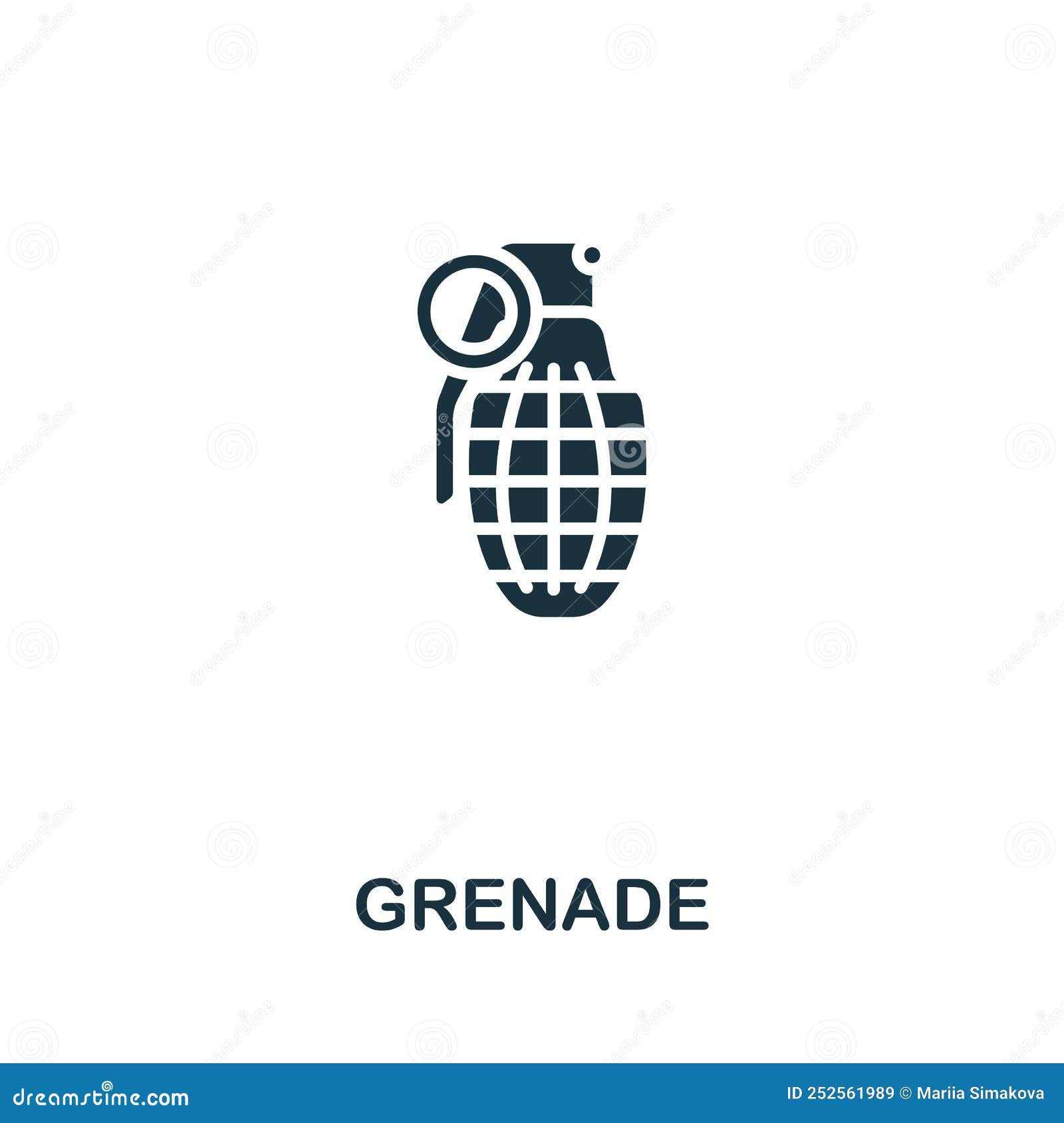 Grenade Icon. Monochrome Simple Line Weapon Icon for Templates, Web ...