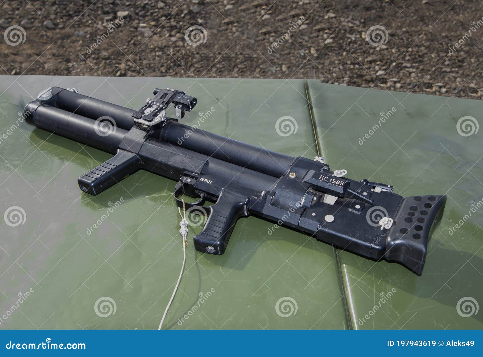 Grenade launcher DP-64 stock image. Image of weapon - 197943619