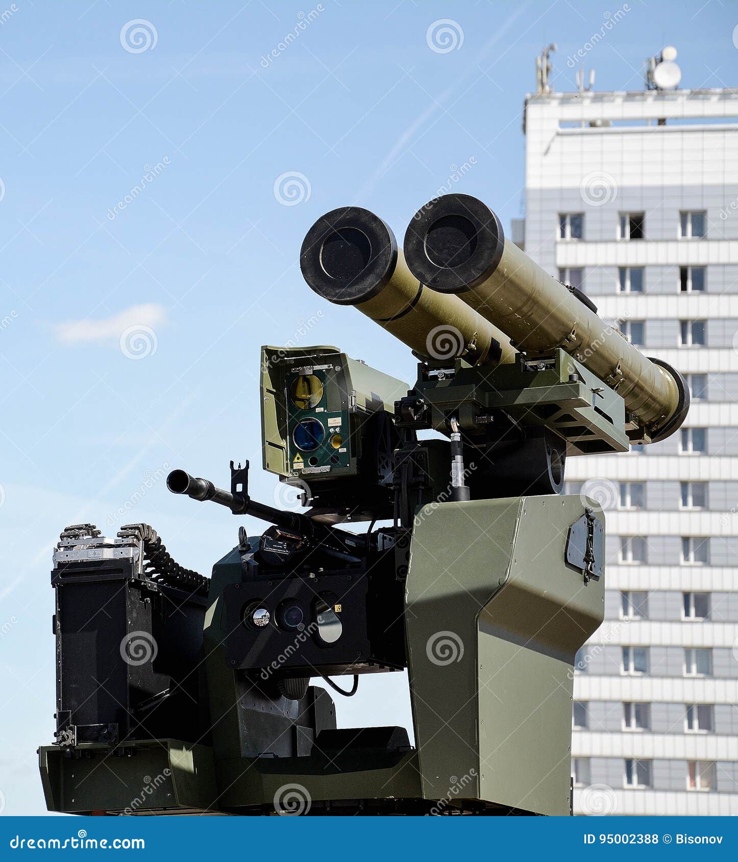 Grenade Launcher and Machine Gun, Mobile Installation for Warfare Stock ...