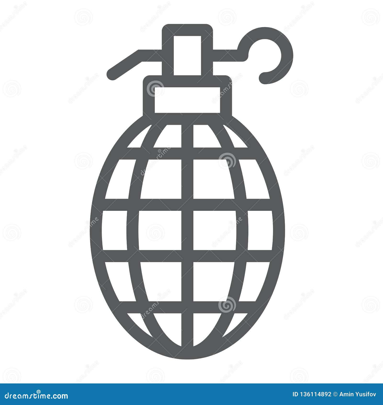 Grenade Line And Glyph Icon. Fragmentation Grenade Vector Illustration ...