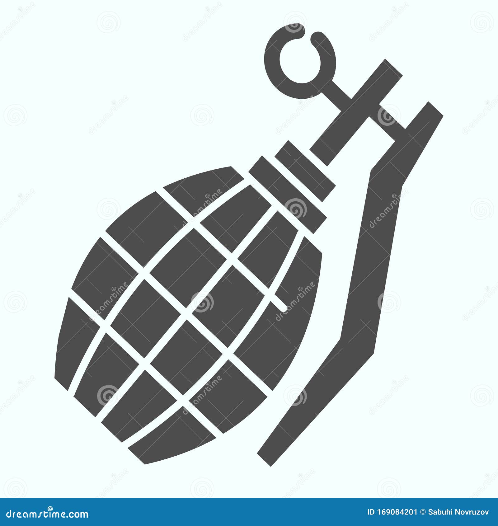 Grenade Solid Icon. Military Weapon Vector Illustration Isolated on ...