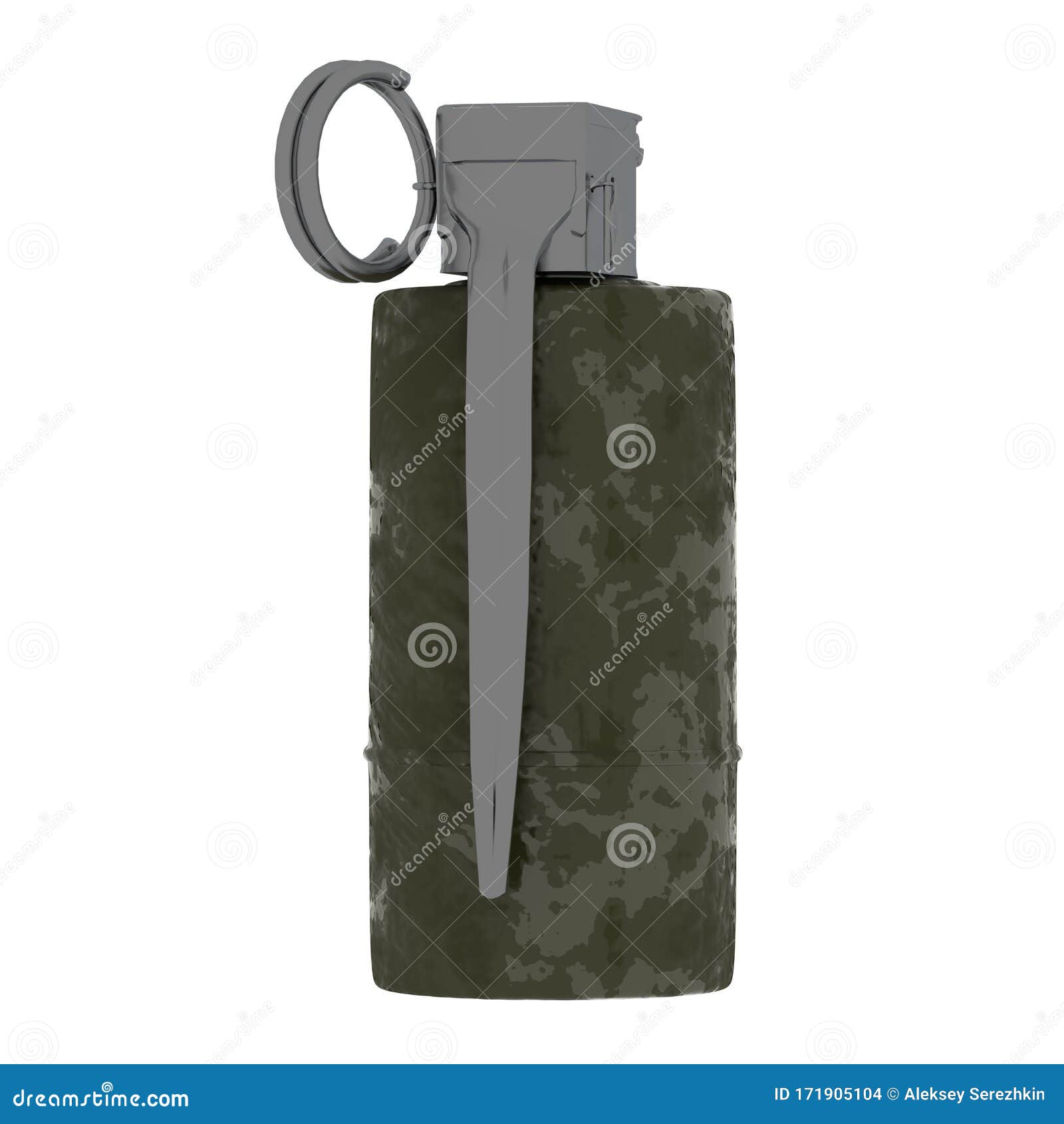 Grenade on a White Background. Isolate. 3D Rendering of Excellent ...