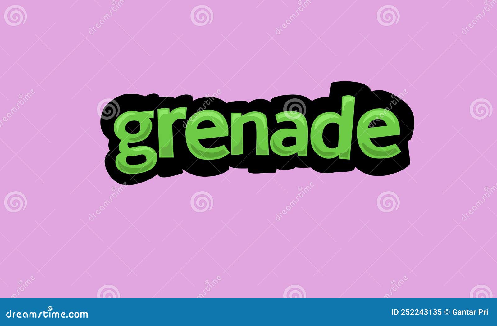 GRENADE Writing Vector Design on Pink Background Stock Vector ...