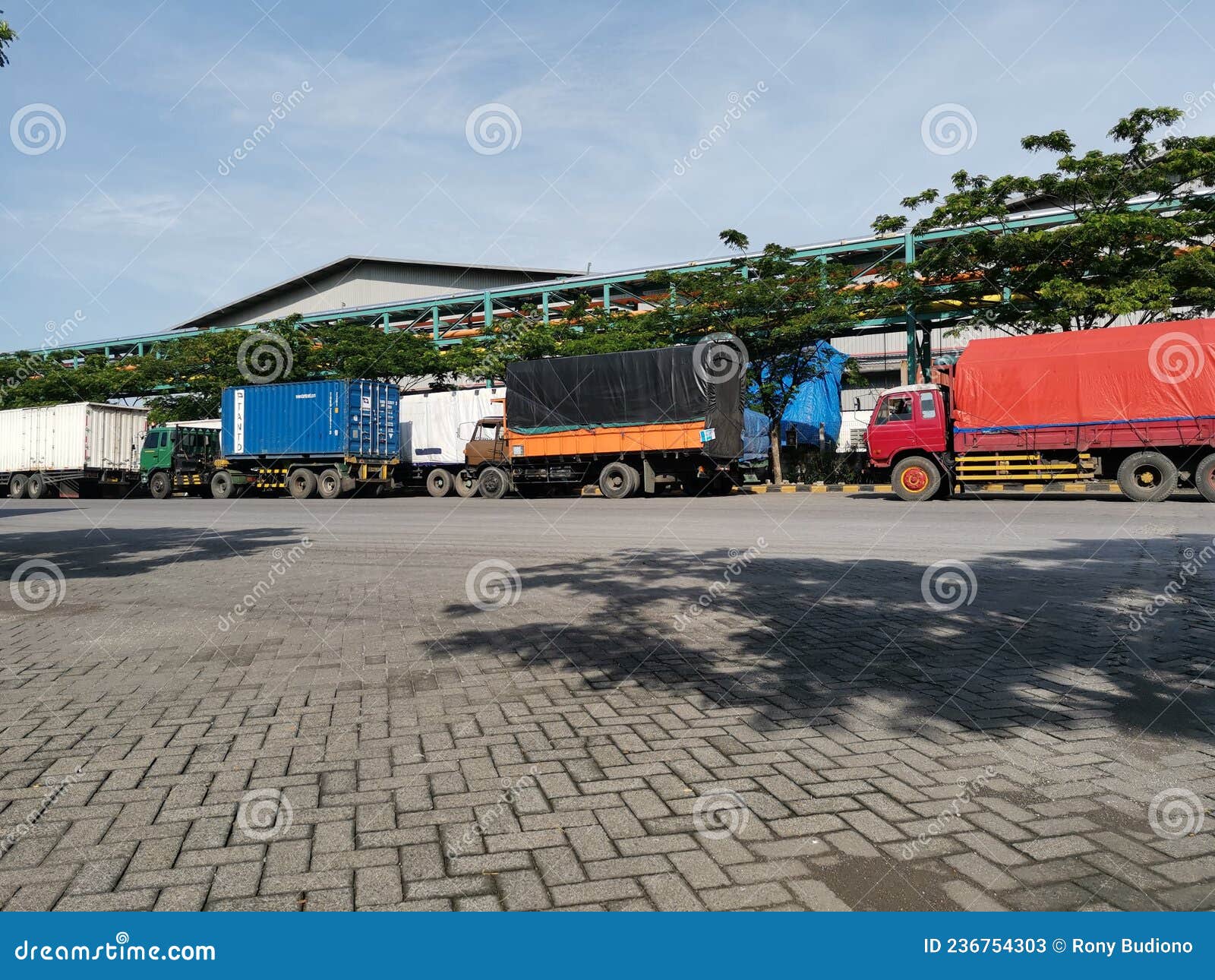 Gresik East Java, Indonesia - Dec 13, 2021: Truck Queues for Loading ...
