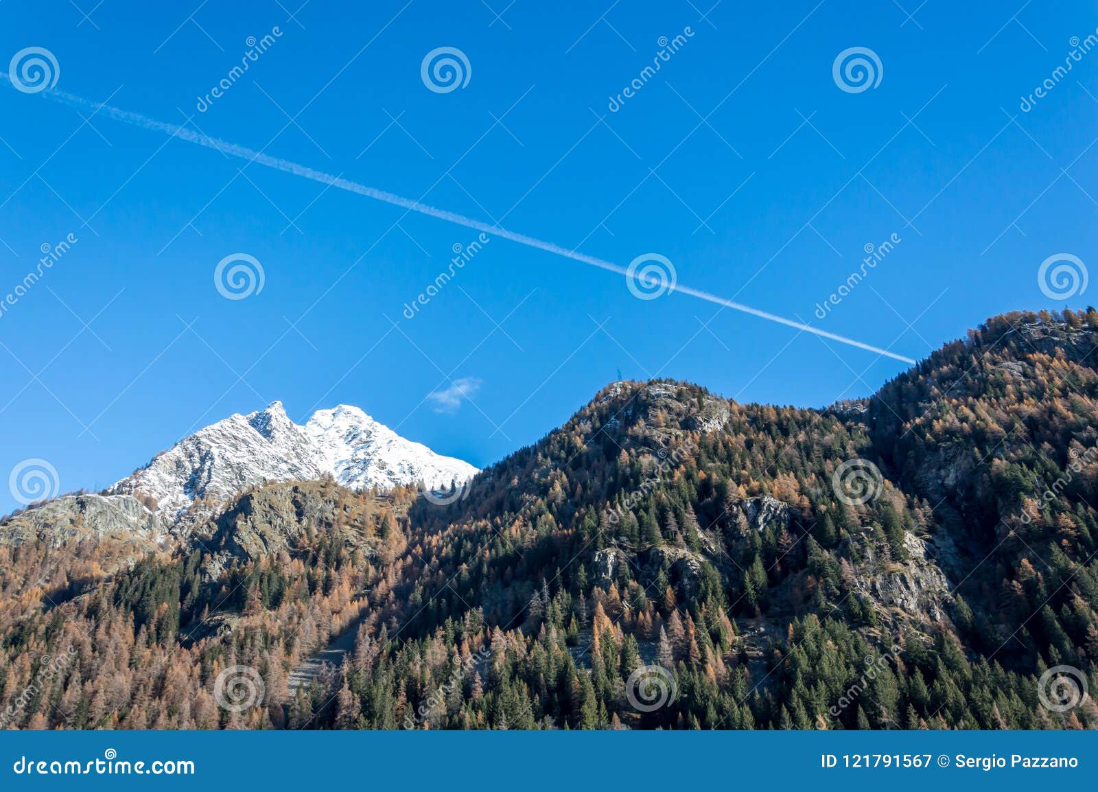 Panoramic View of the Alpine Valley of Gressoney Monte Rosa Stock Image ...