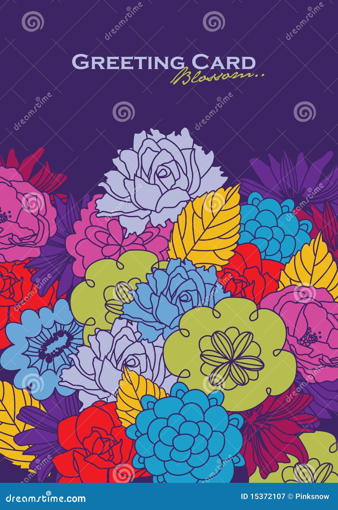 Gretting card stock vector. Illustration of bloom, congratulation ...