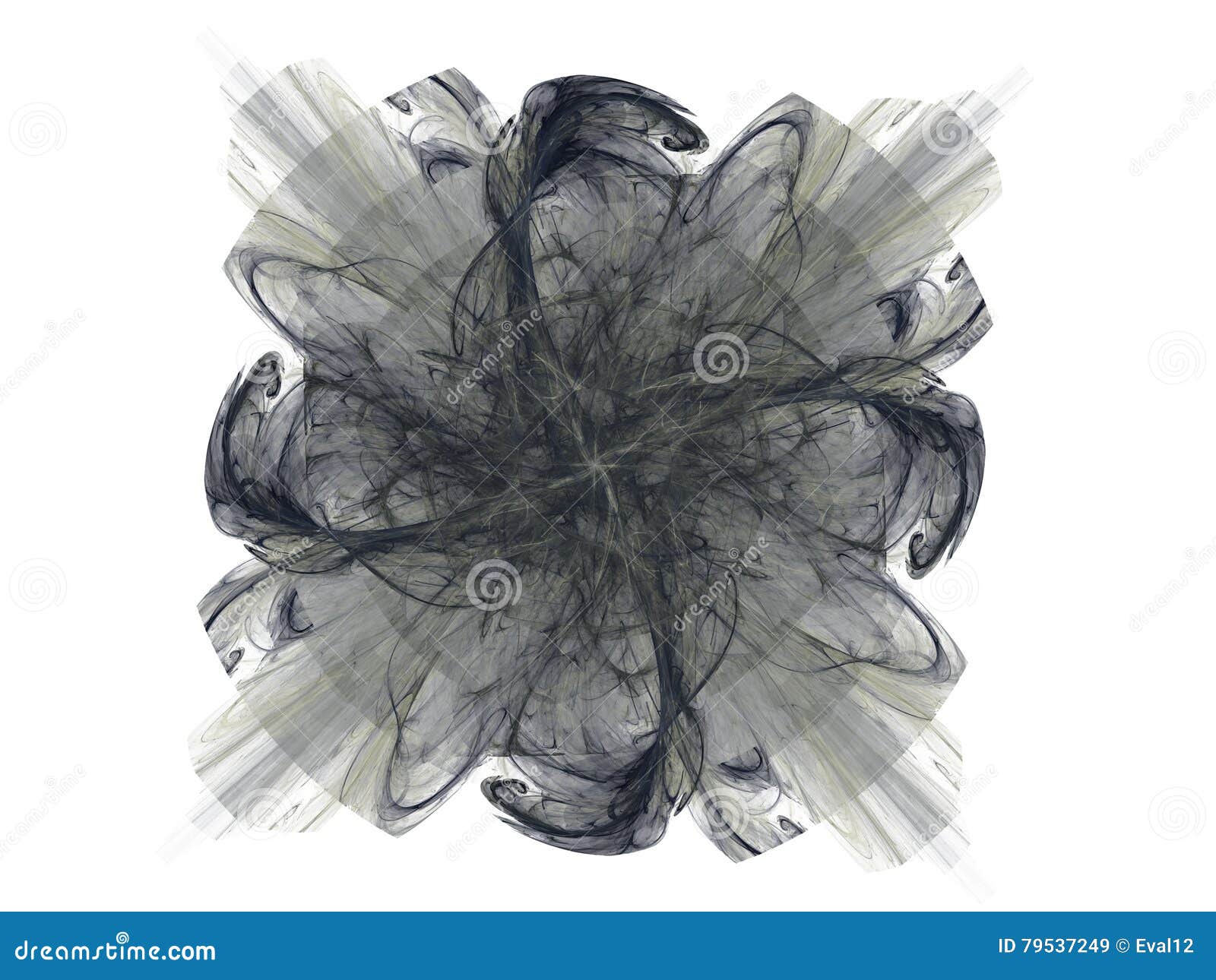 Grey Abstract Fractal in the Form of a Floral Pattern Stock ...