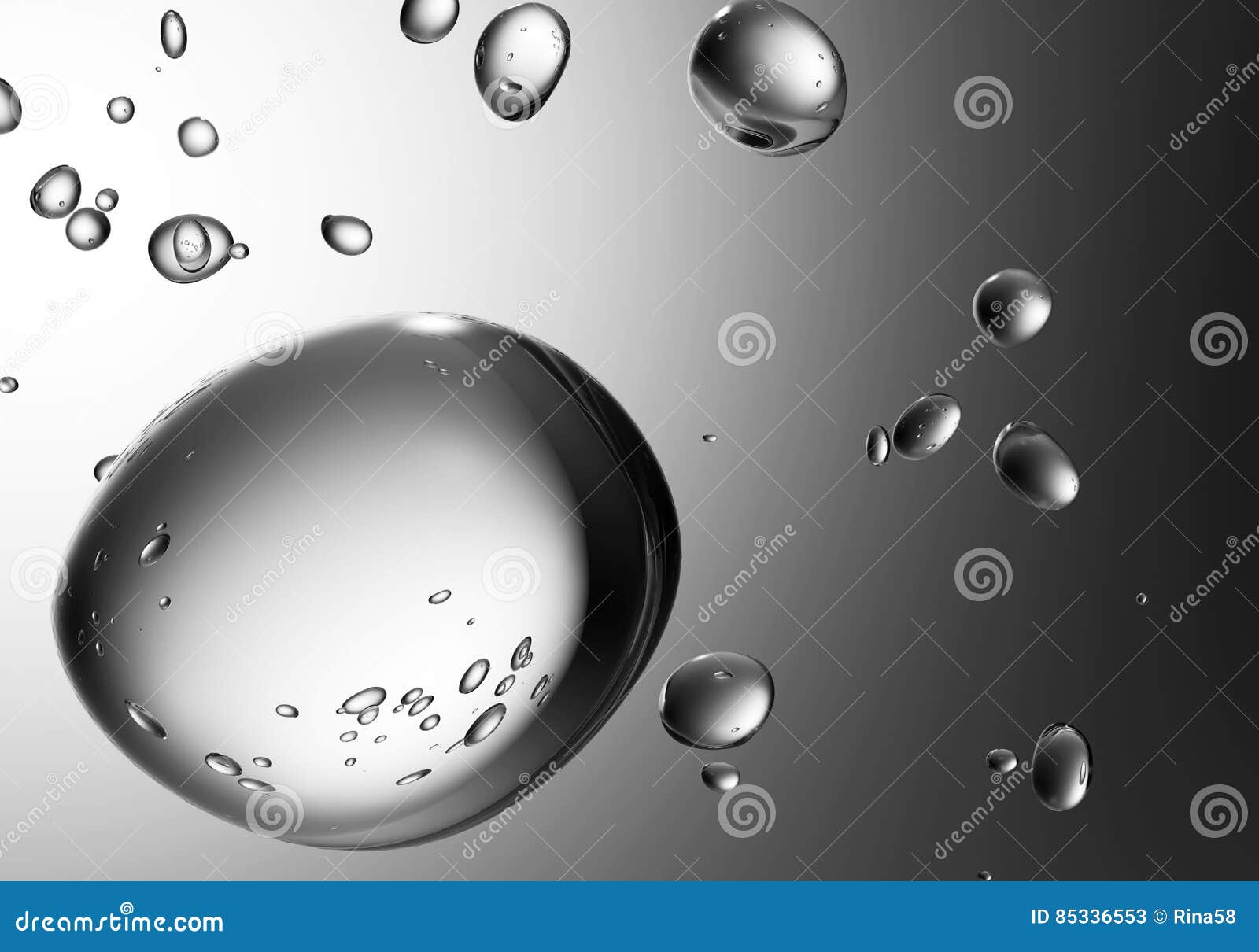 Grey Abstract Water Drops Zoom Stock Illustration - Illustration of ...