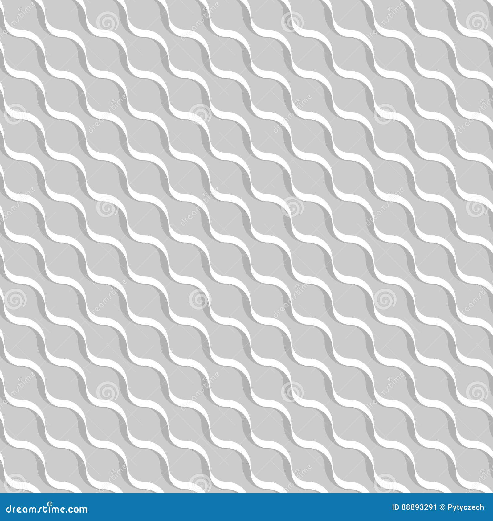 Grey Abstract Wavy 3D-like Background. Vector Seamless Pattern Stock ...