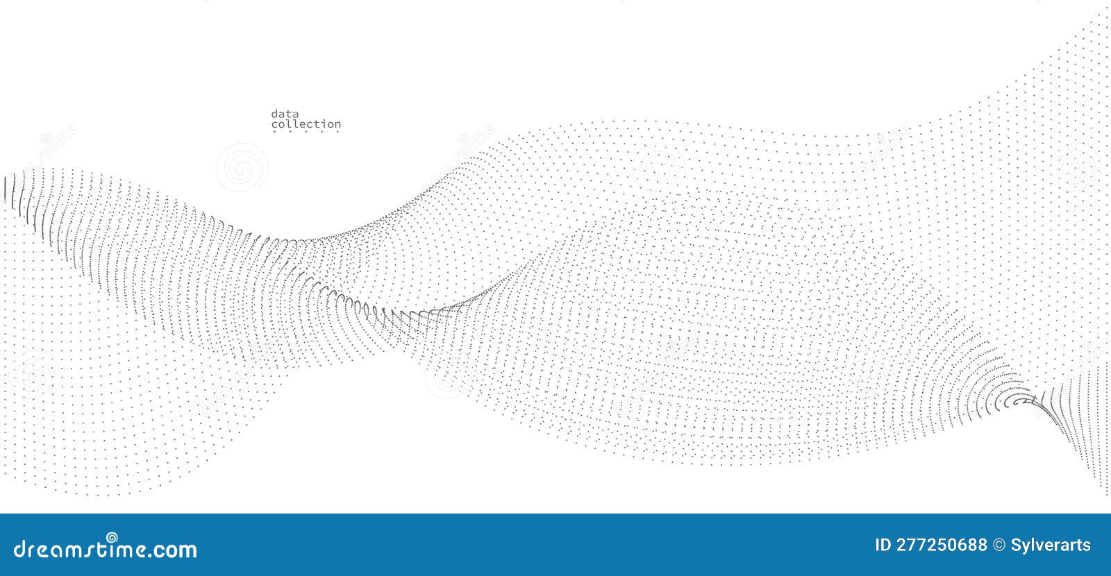 Grey Airy Particles Flow Vector Design, Abstract Background With Wave ...