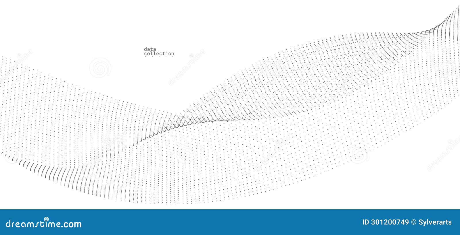 Grey Airy Particles Flow Vector Design, Abstract Background with Wave ...