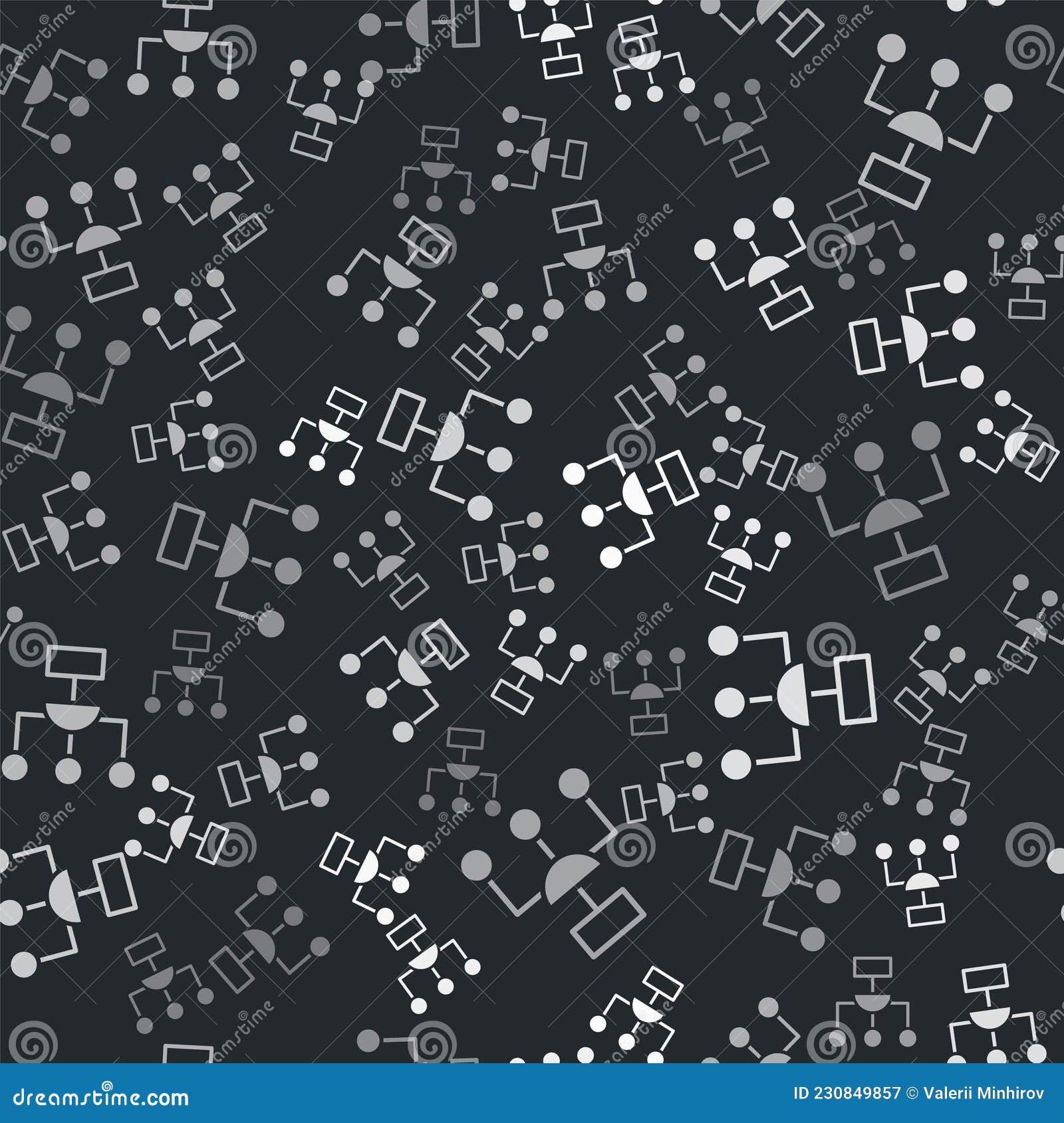 Grey Algorithm Icon Isolated Seamless Pattern On Black Background Algorithm Symbol Design From