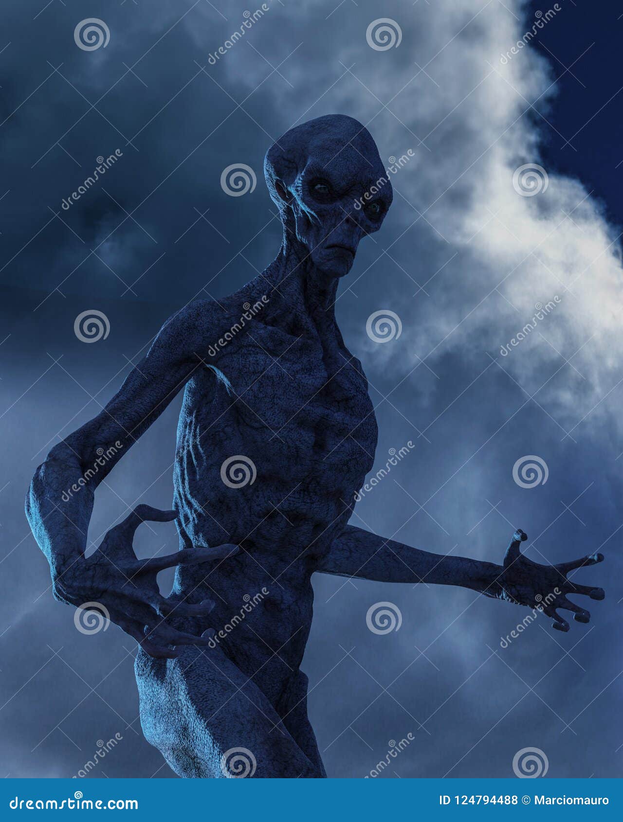 Grey Alien the Dark Side of an Alien Stock Illustration - Illustration ...