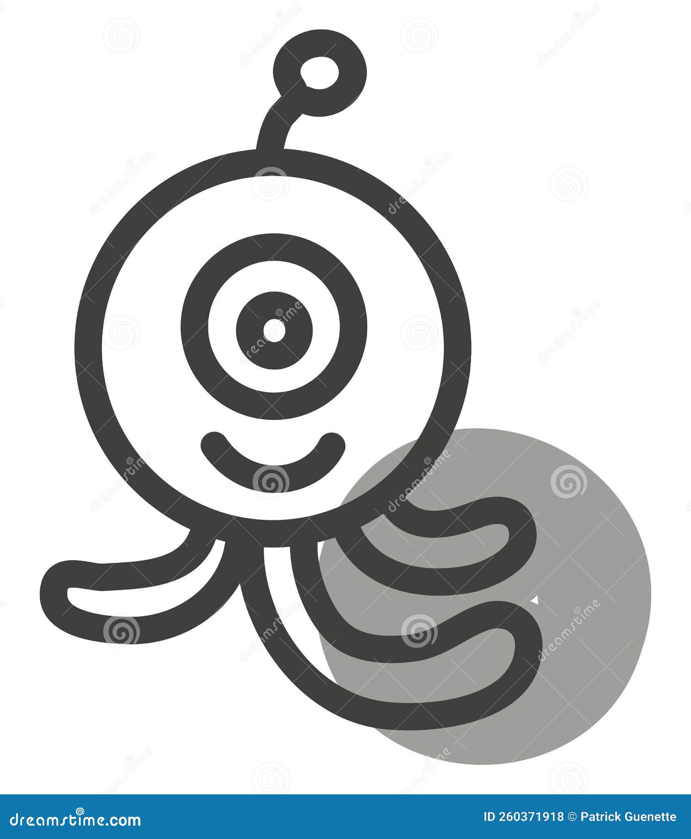 Grey alien, icon stock vector. Illustration of fantasy - 260371918