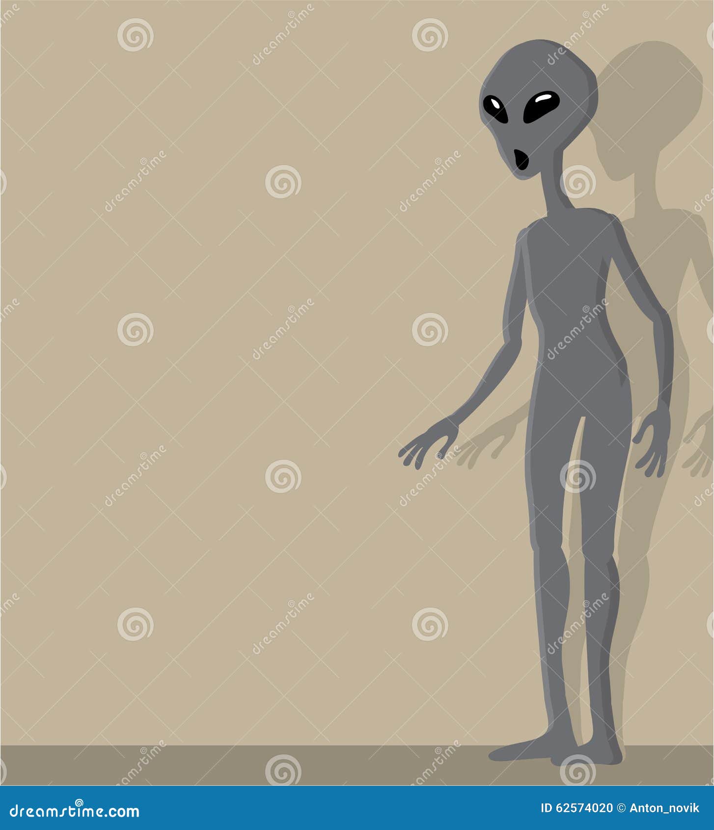 Grey Alien Vector Illustration Stock Vector - Illustration of head ...