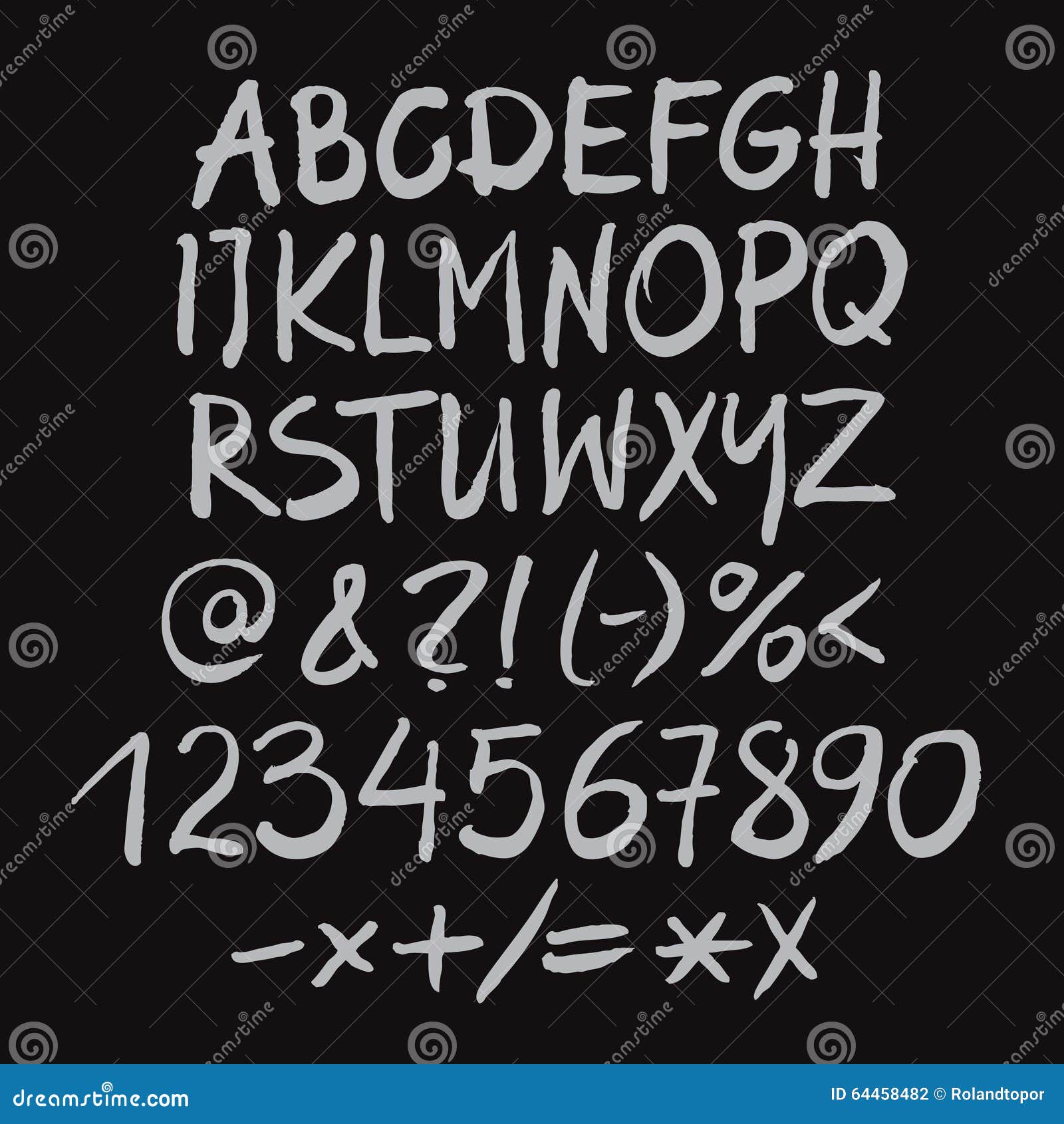 Grey Alphabet Written with a Pen. Stock Illustration - Illustration of ...