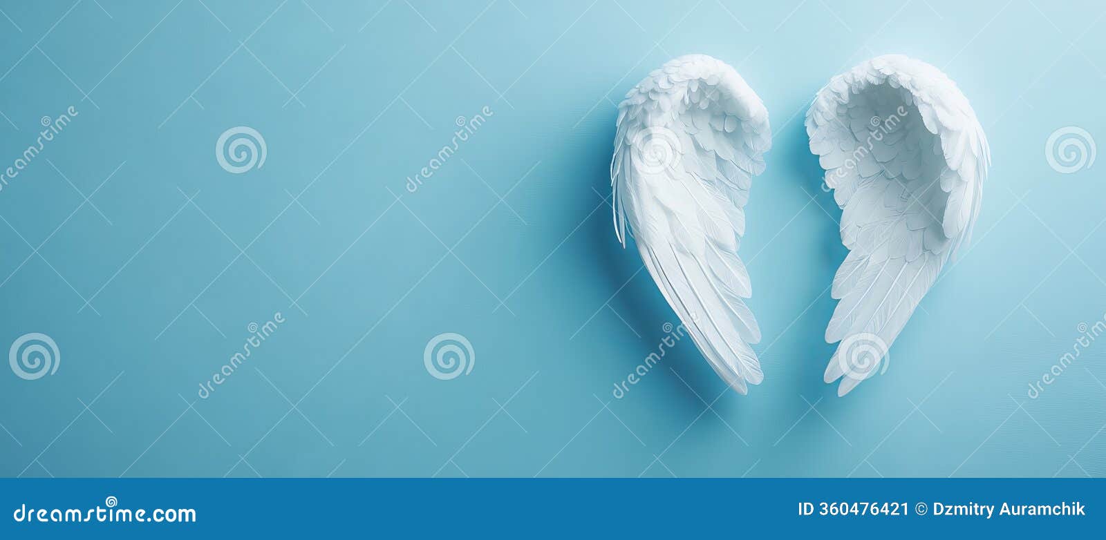 Grey Angel Wings on a White Background in a Minimalist Style, Leaving ...