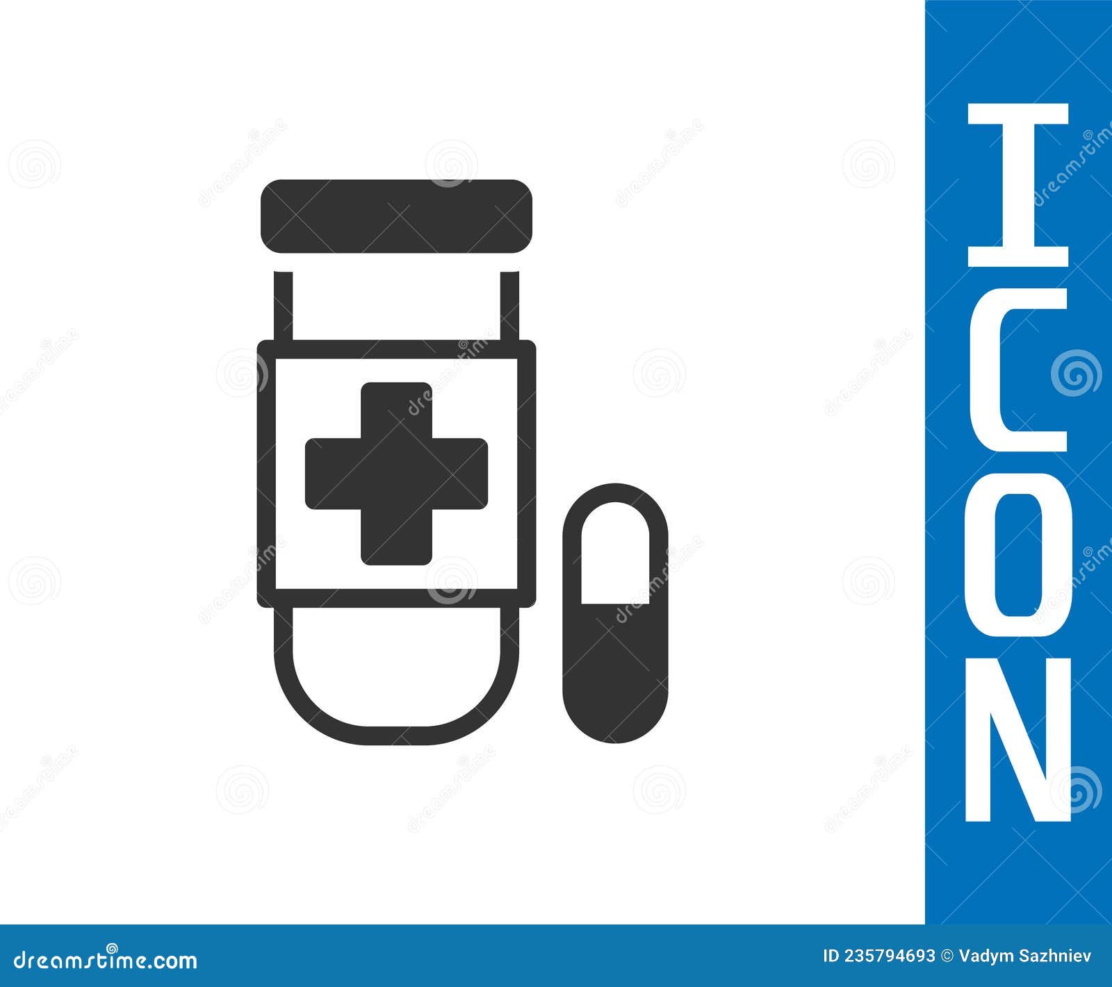 Grey Antidote Icon Isolated on White Background. Vector Stock Vector ...