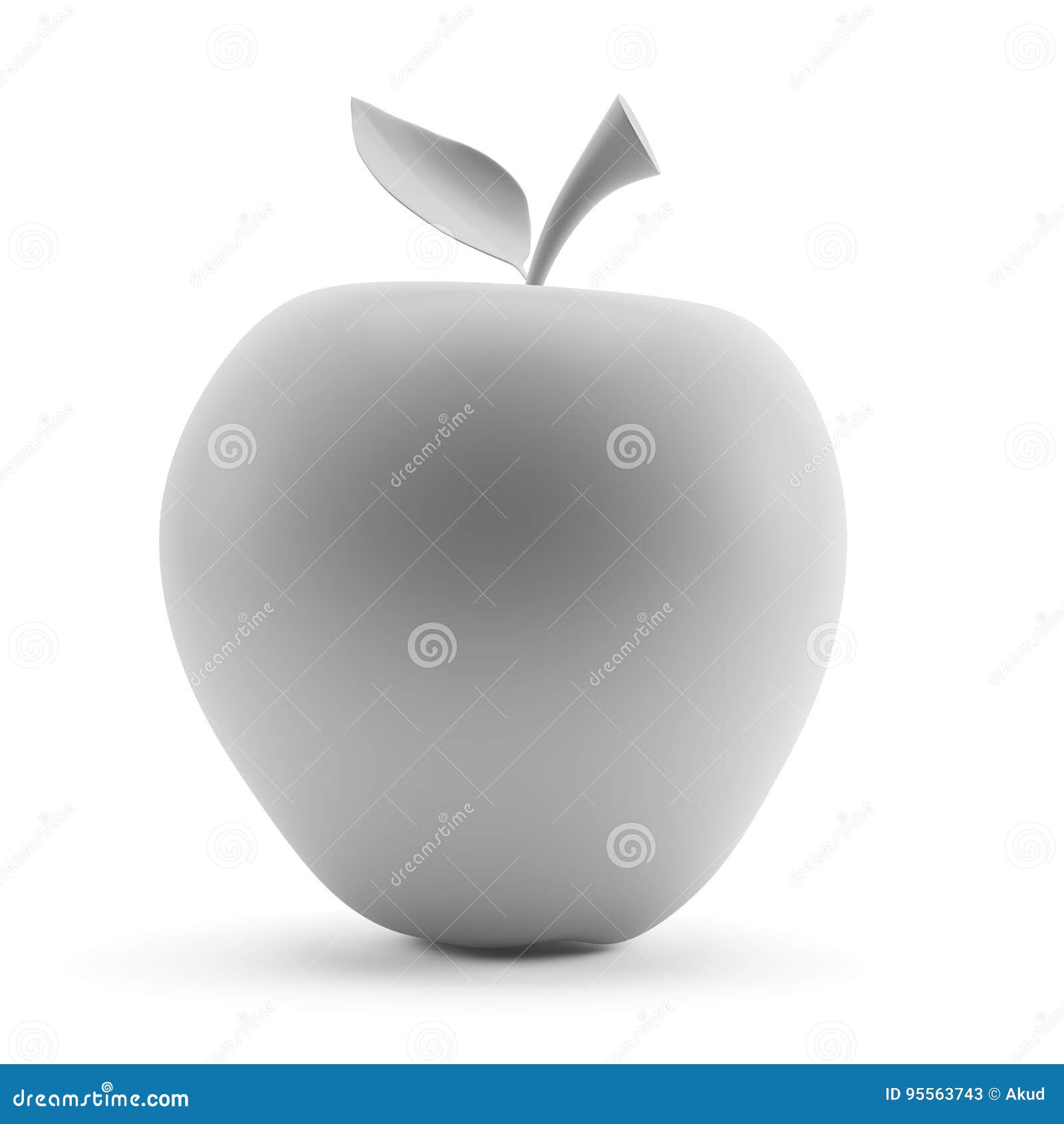 Grey Apple Isolated on White Background Stock Illustration ...