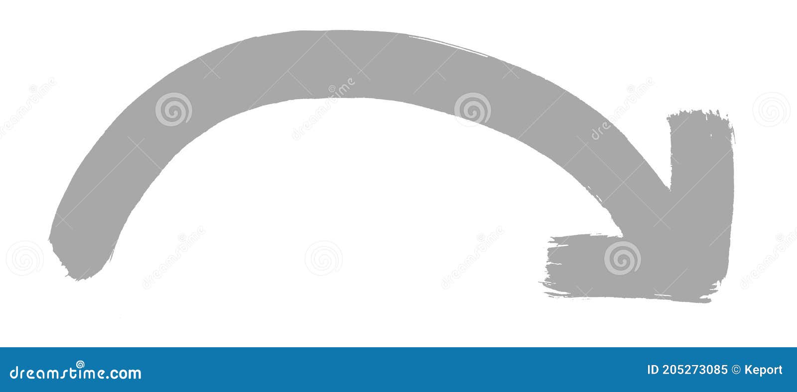 Grey Arrow with Curve - Hand Drawn with Pencil Stock Illustration ...