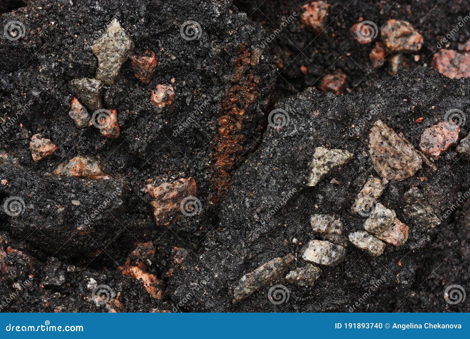 Grey Asphalt is Lying in Chunks on the Road Stock Photo - Image of ...