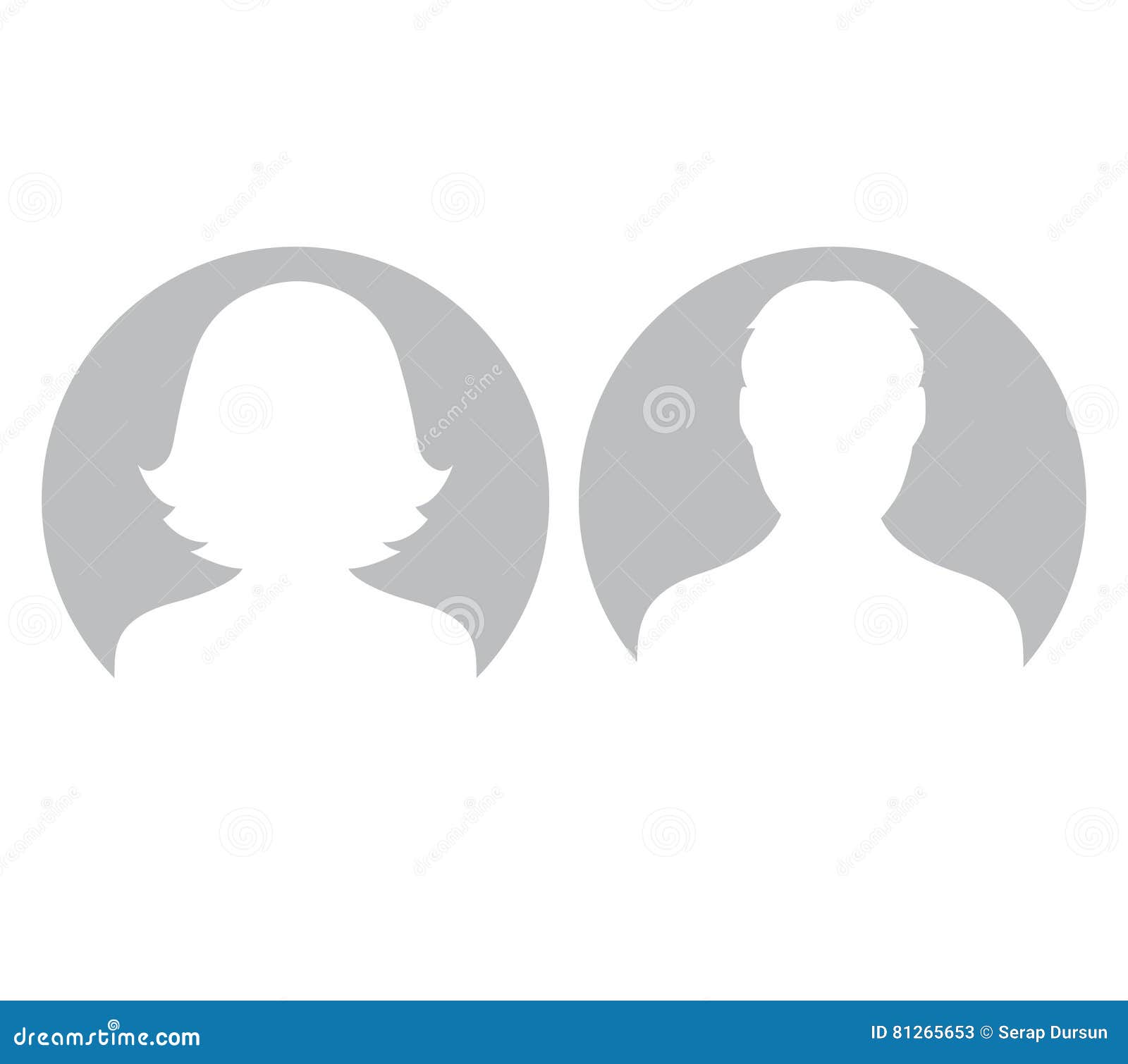 Grey Avatar Set stock vector. Illustration of icon, outline - 81265653