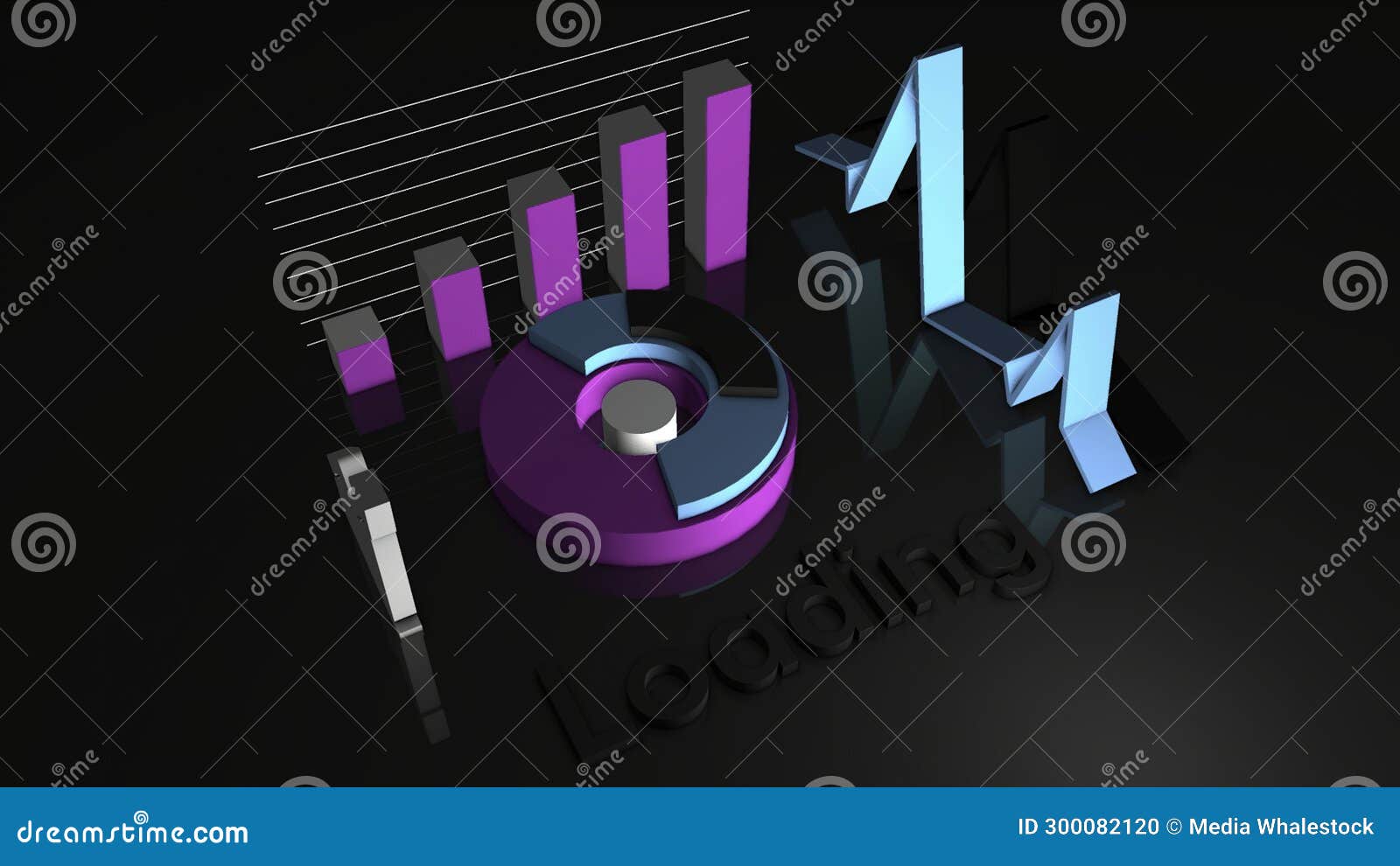 Grey Background in Animation.Motion. Multi-colored Loading Charts of ...