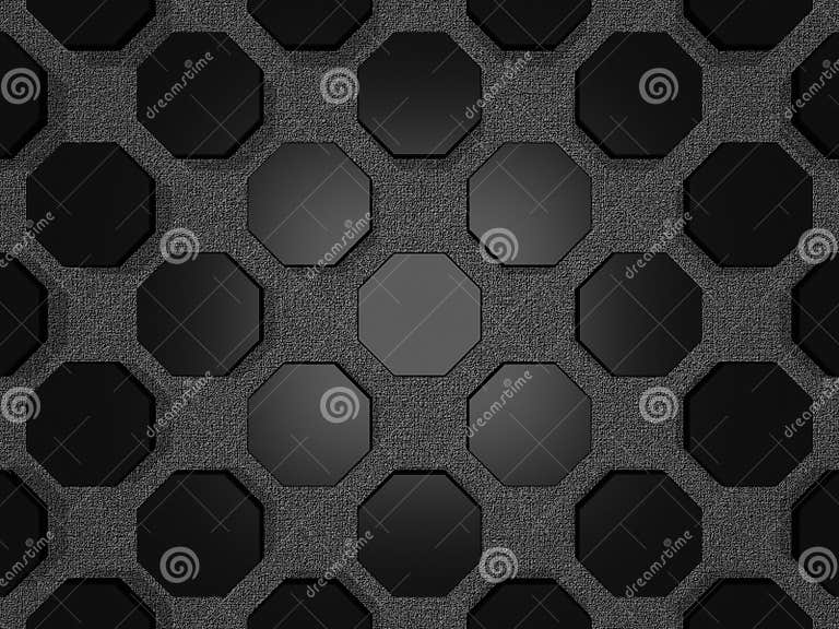 Grey Background with Black Octagons, Textured Layer, Abstract Design ...