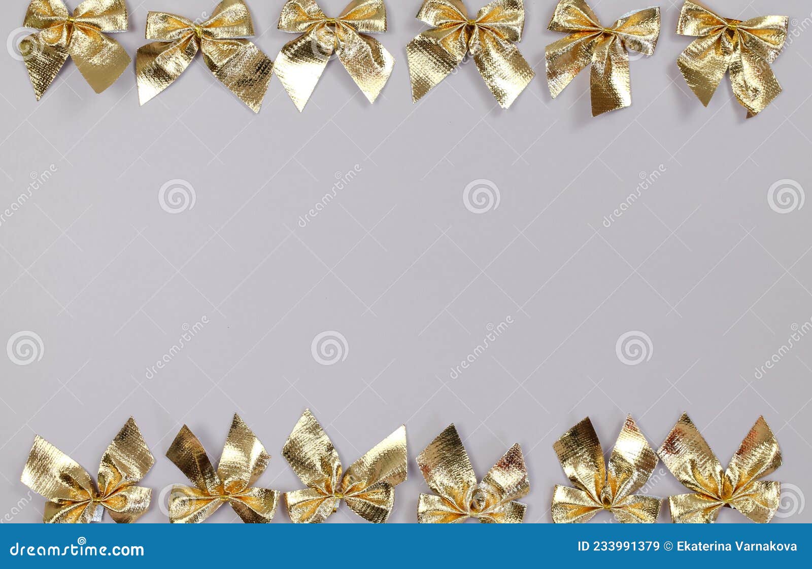 Grey Background with Gold Bow Frame Stock Image - Image of yellow ...