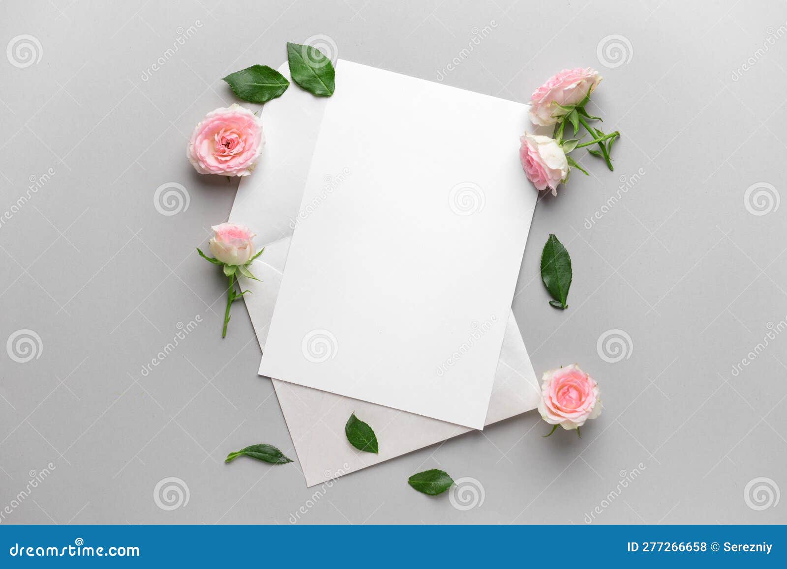 Mockup of Invitation on Grey Background Stock Photo - Image of ...