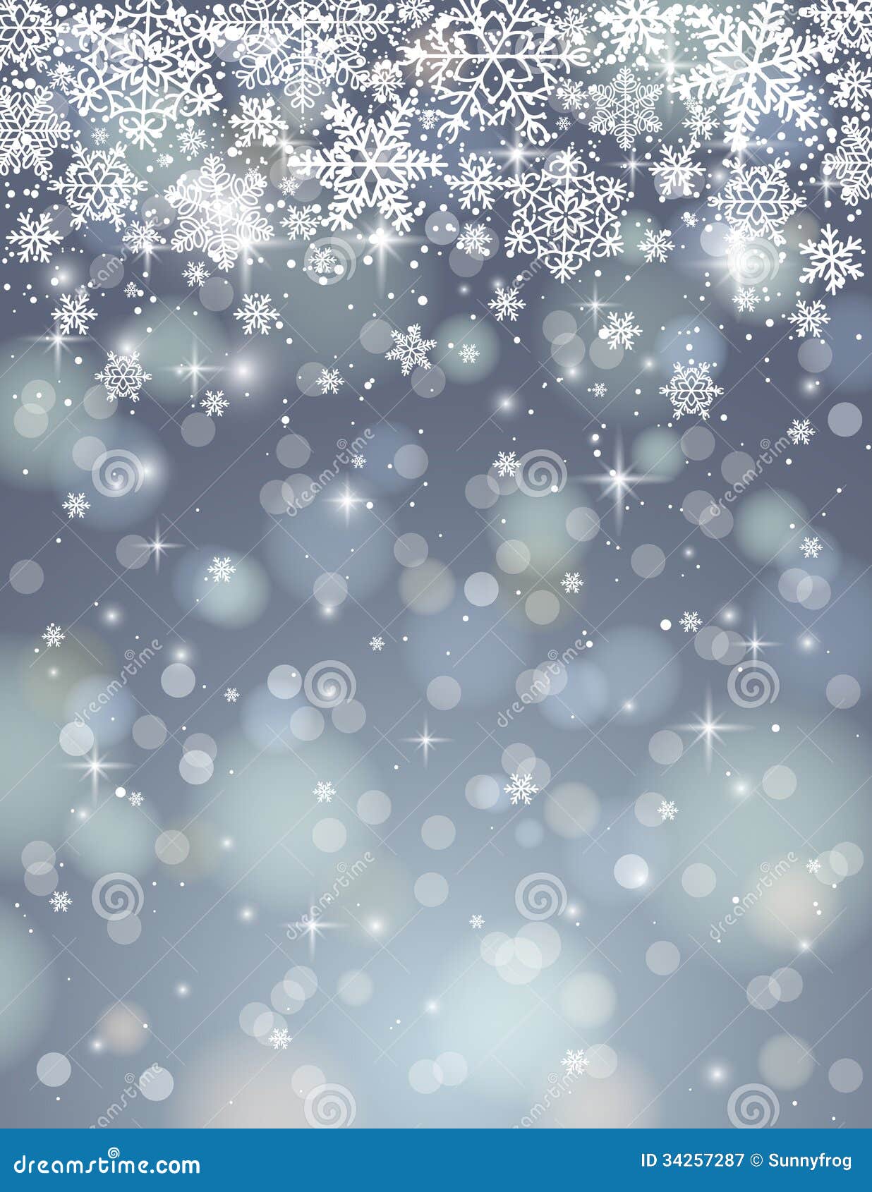 Grey Background with Snowflakes, Vector Stock Vector - Illustration of ...