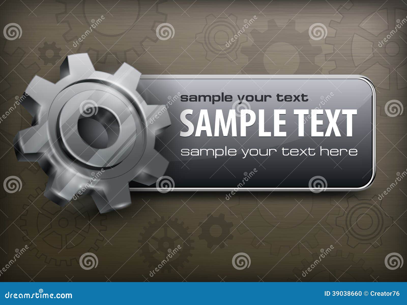 Grey banner with gears stock vector. Illustration of technical - 39038660