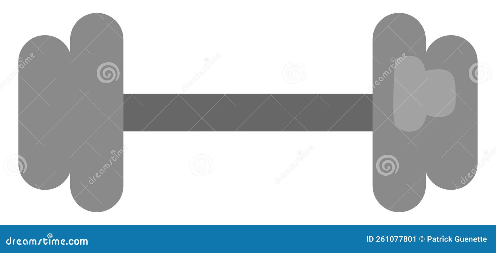 Grey barbell, icon stock vector. Illustration of white - 261077801