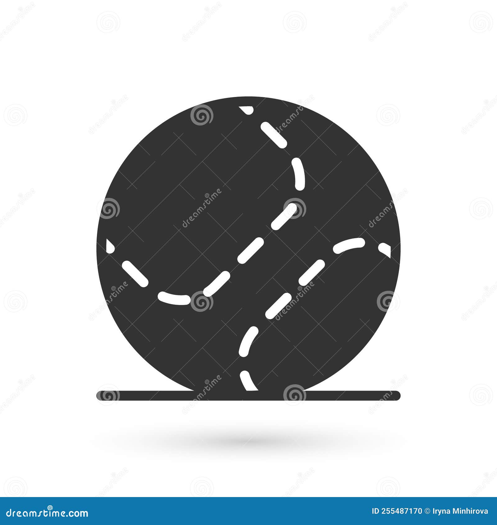 Grey Baseball Ball Icon Isolated on White Background. Vector Stock ...