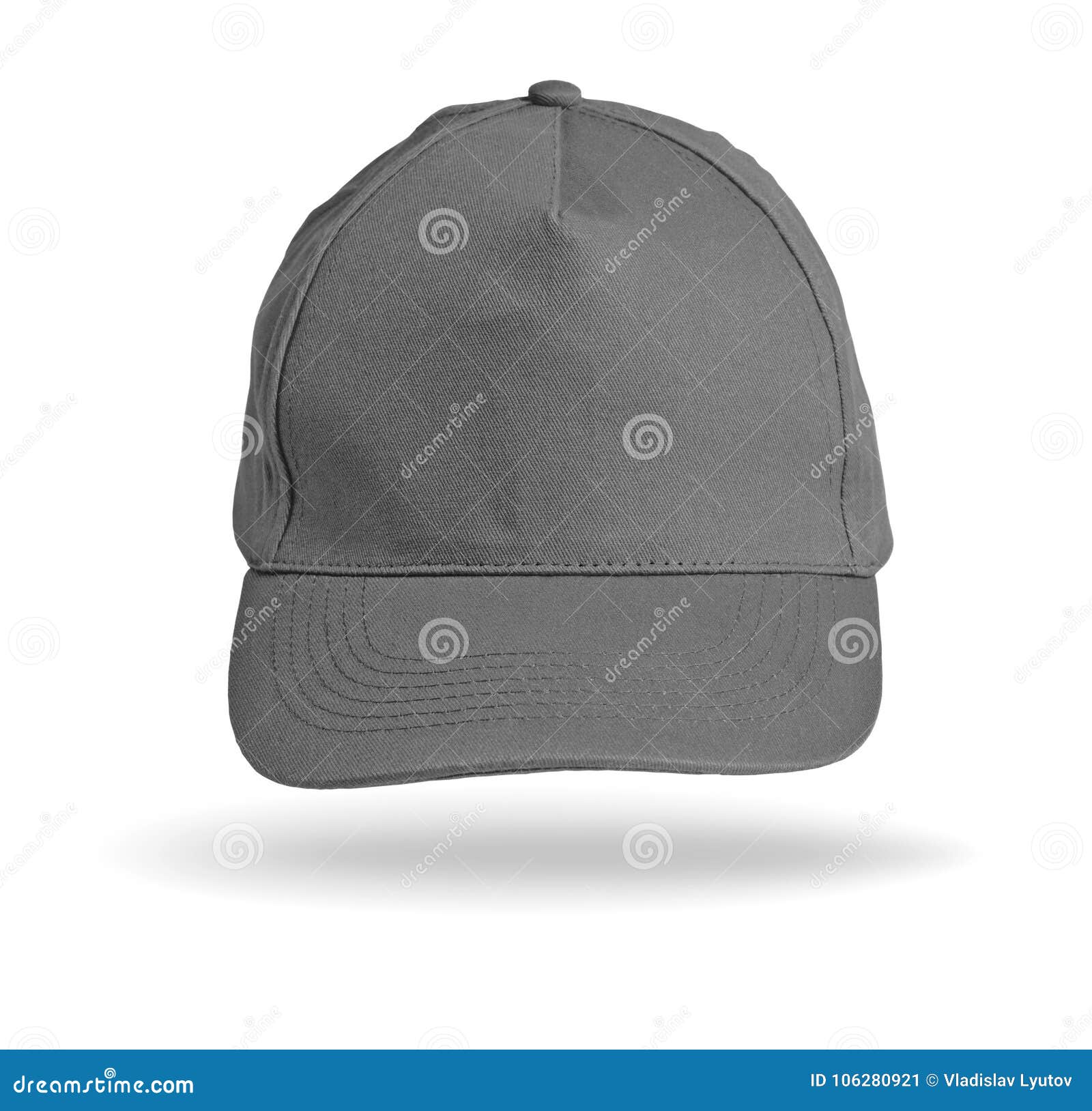 Grey Baseball Cap on a White Background. Stock Image - Image of ...