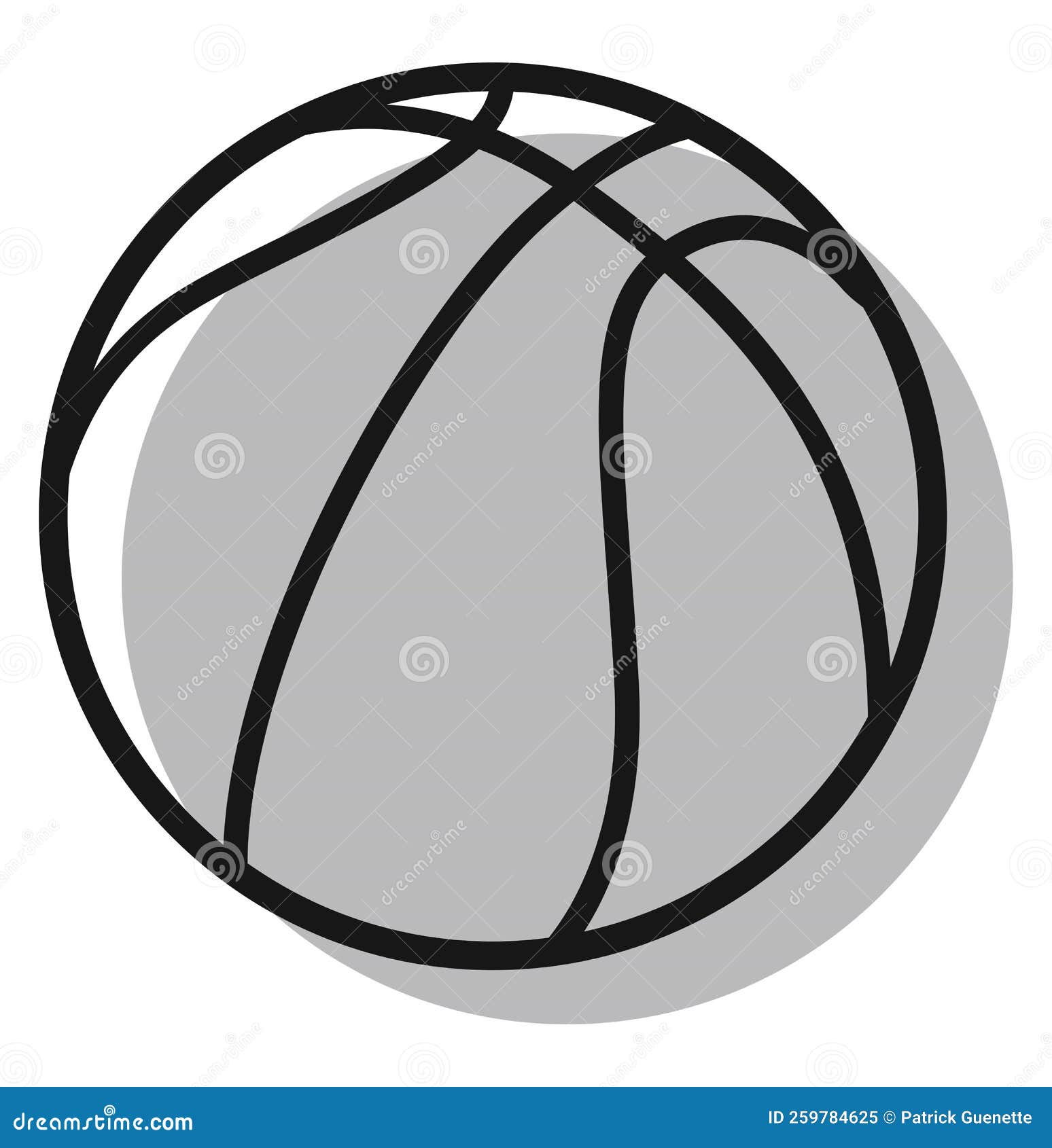 Grey basket ball, icon stock vector. Illustration of object - 259784625