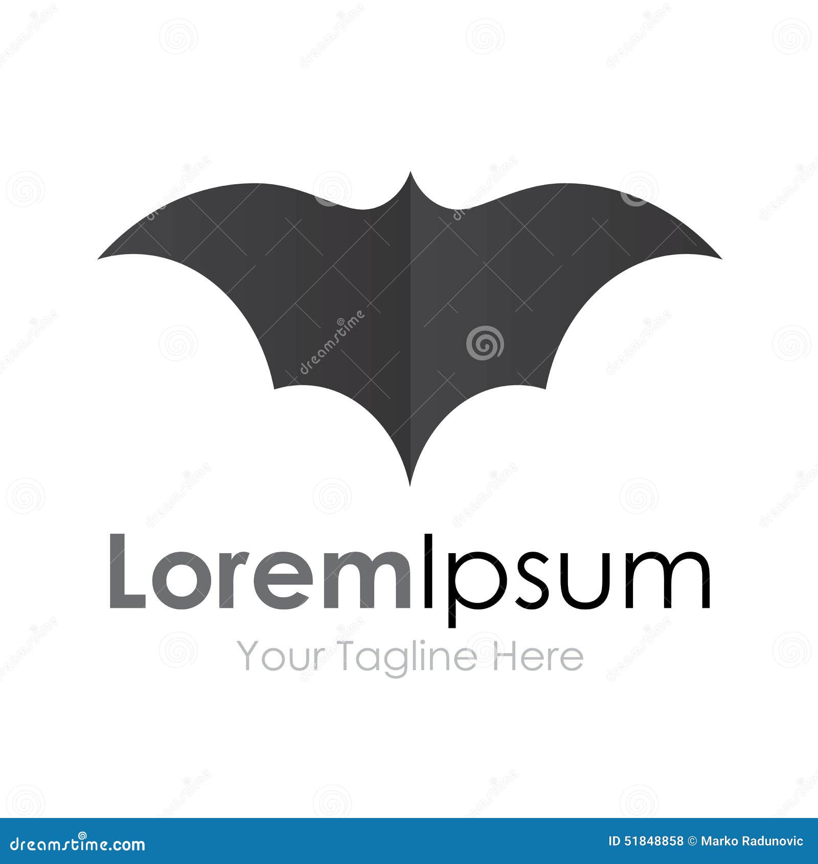 Grey Batman Bat Open Wings Flying Concept Elements Icon Logo Stock ...