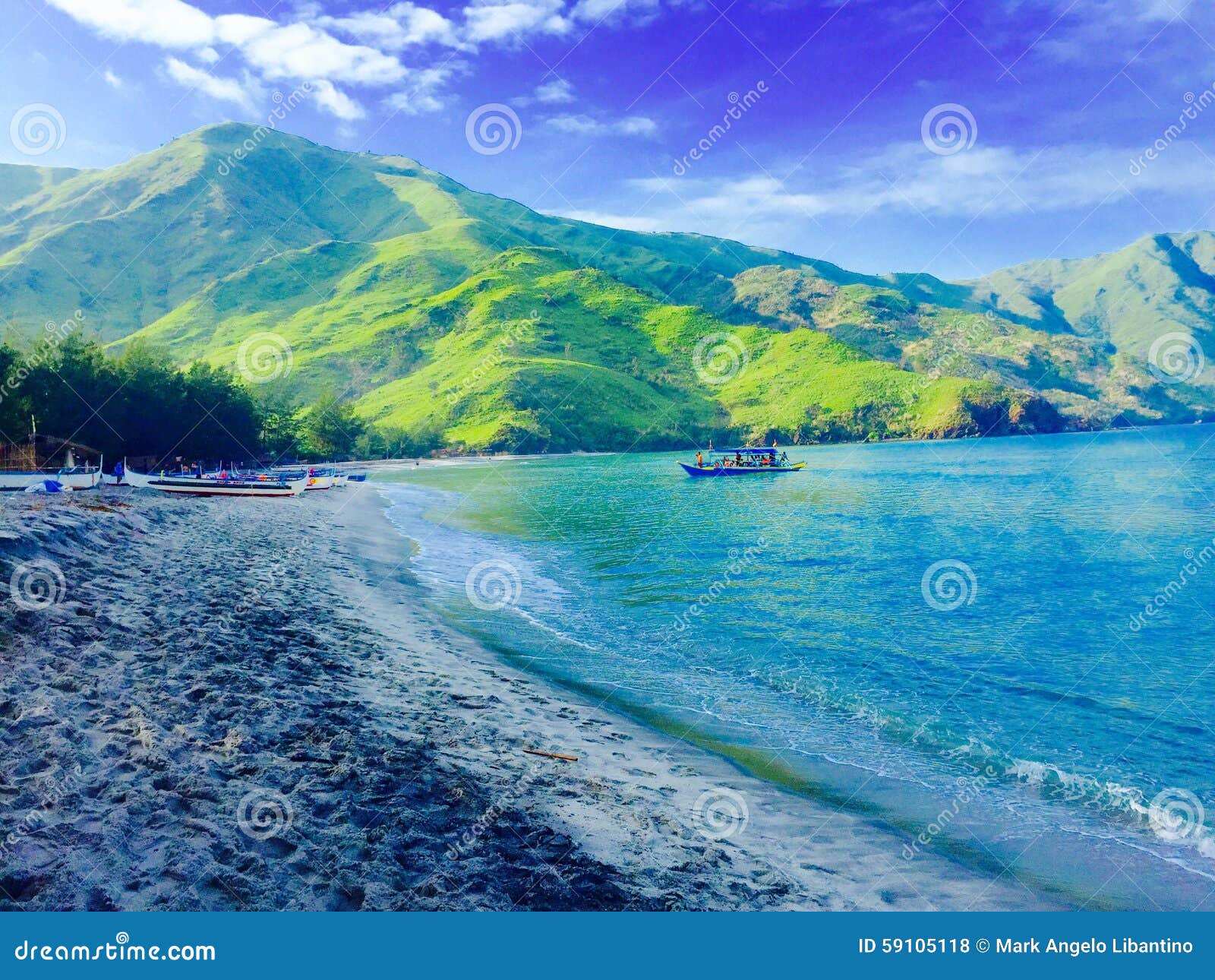 Grey beach stock photo. Image of mountain, blue, grey - 59105118