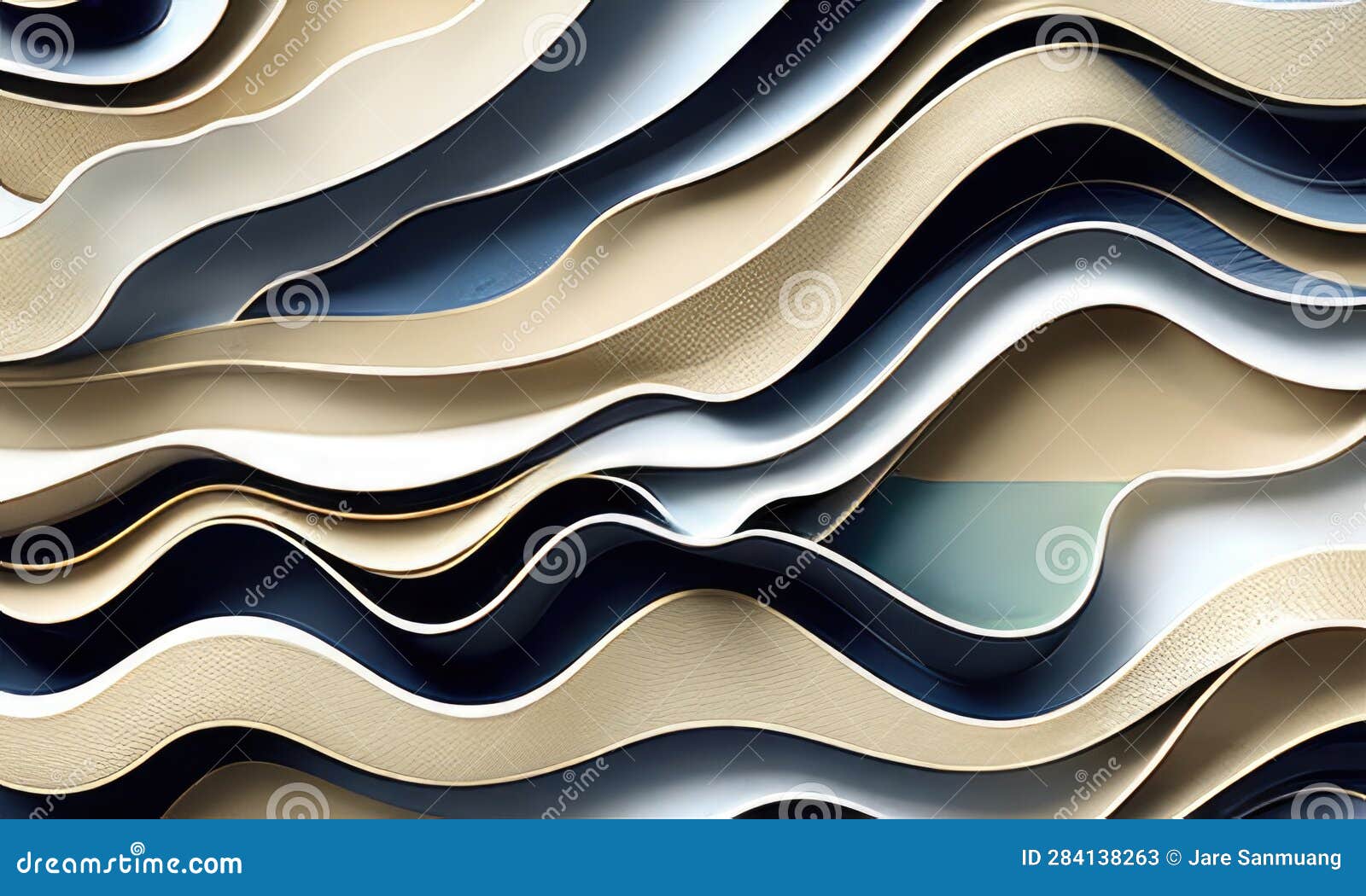 Grey Beige Waves Papercut Overlapping 3d Soft Pastel Paper Texture ...