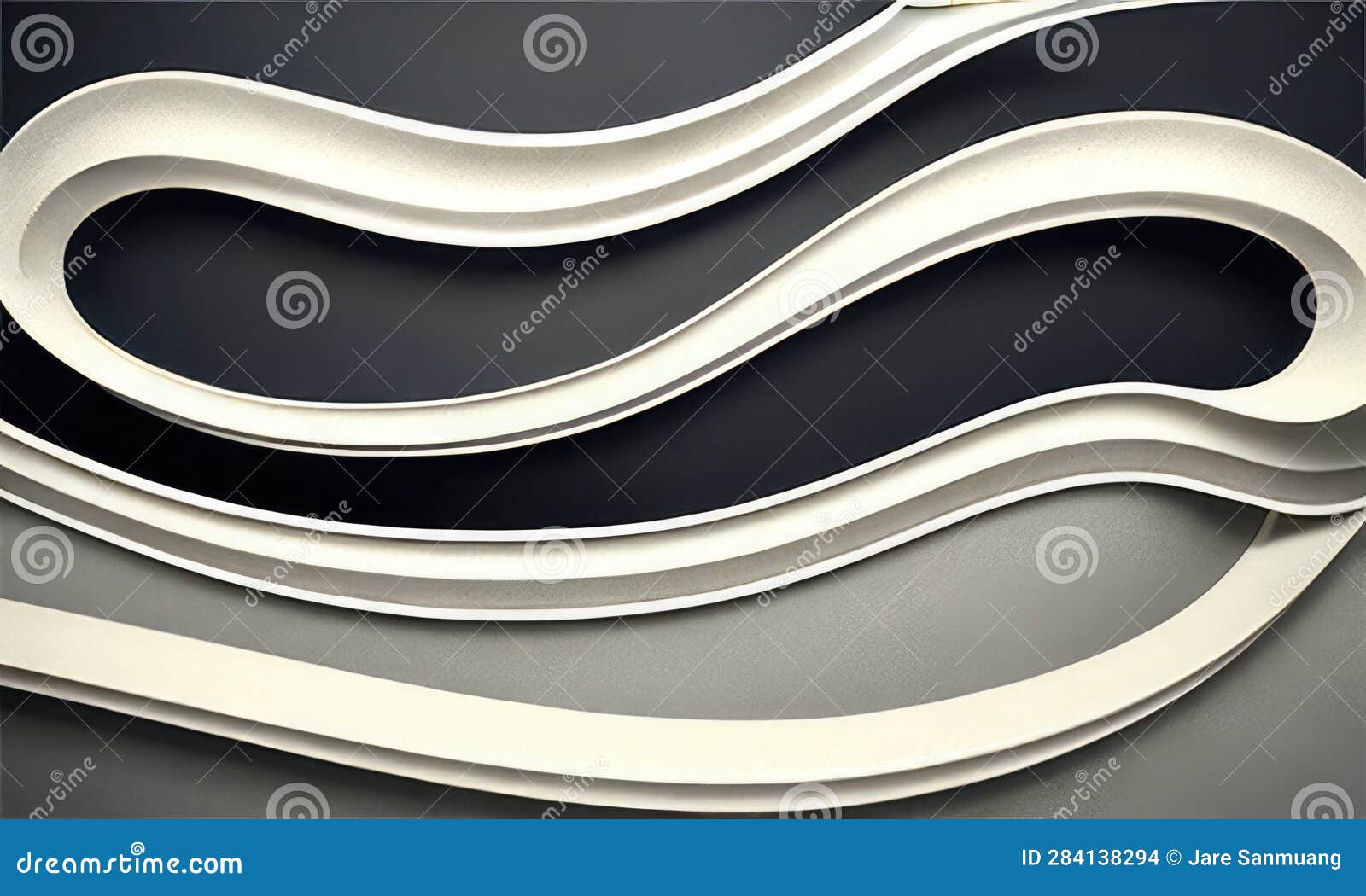 Grey Beige Waves Papercut Overlapping 3d Soft Pastel Paper Texture ...