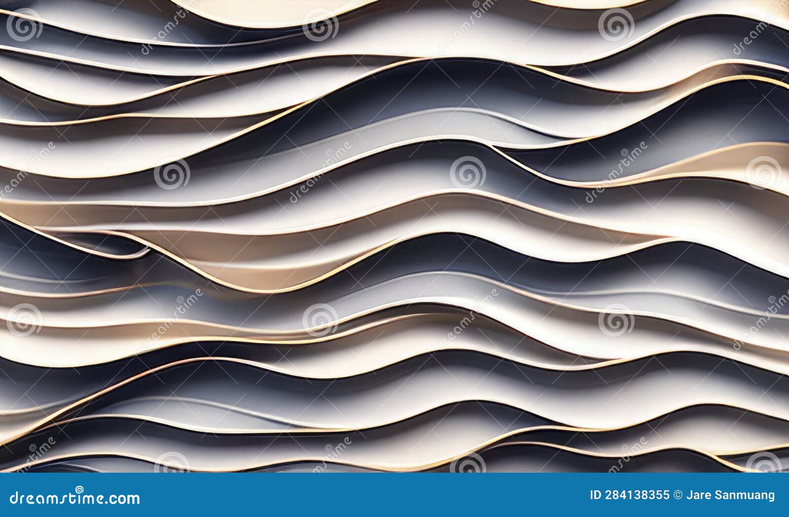 Grey Beige Waves Papercut Overlapping 3d Soft Pastel Paper Texture ...