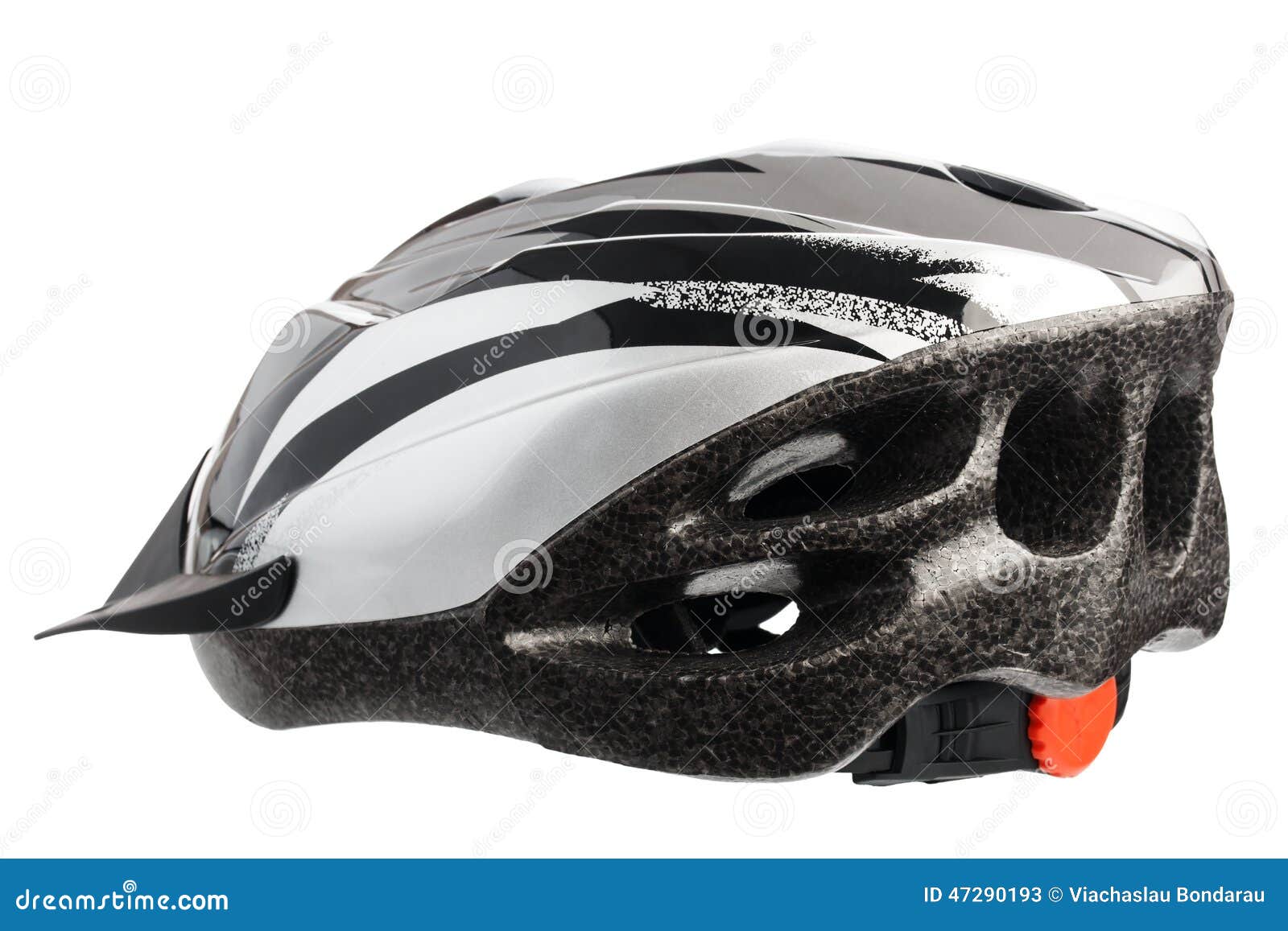 Grey Bicycle Cross Country Plastic Helmet Stock Image - Image of ...