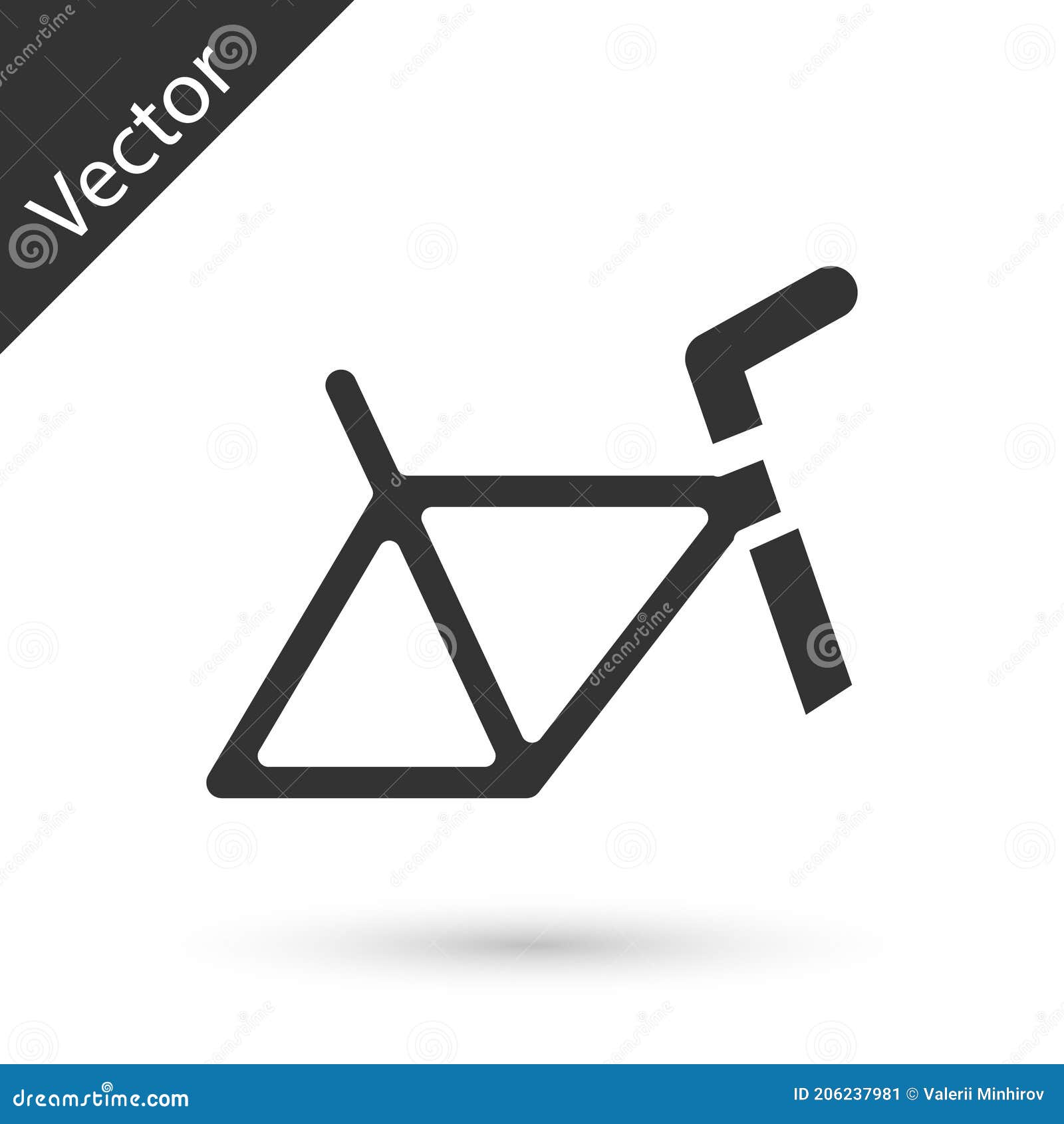 Grey Bicycle Frame Icon Isolated on White Background. Vector Stock ...