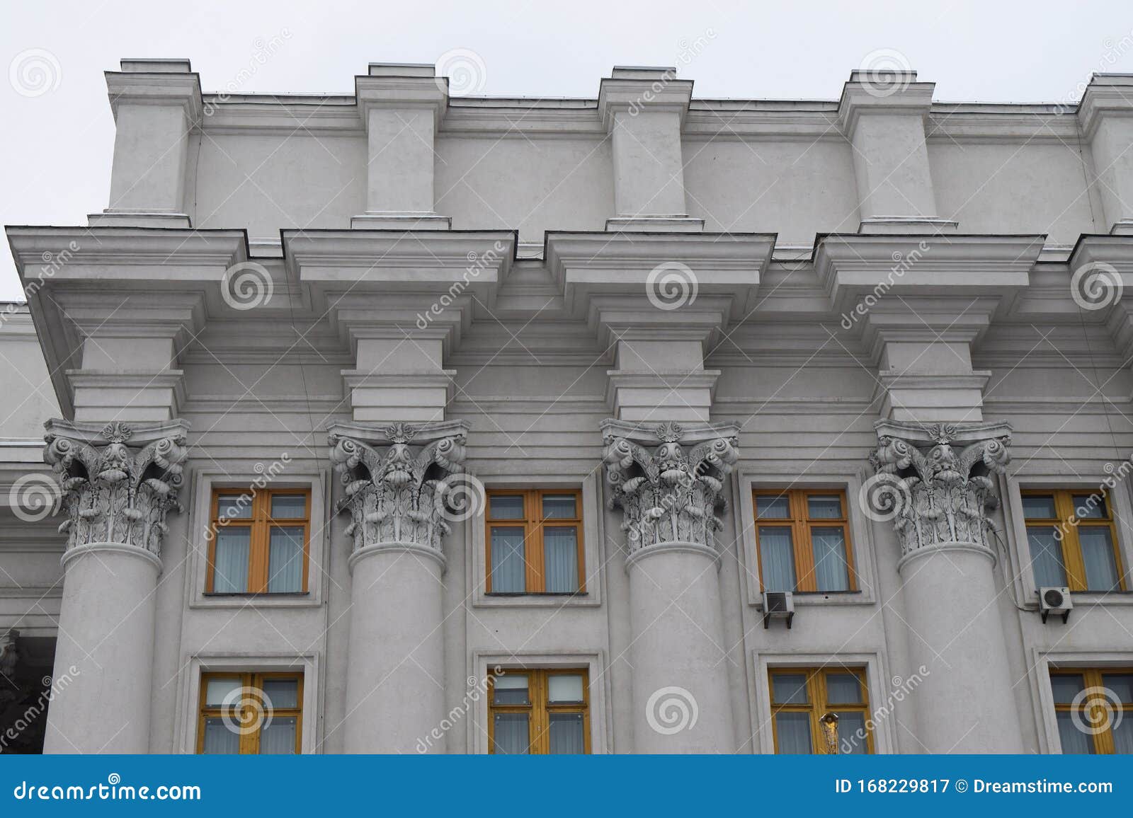 Grey building old style editorial photography. Image of style - 168229817