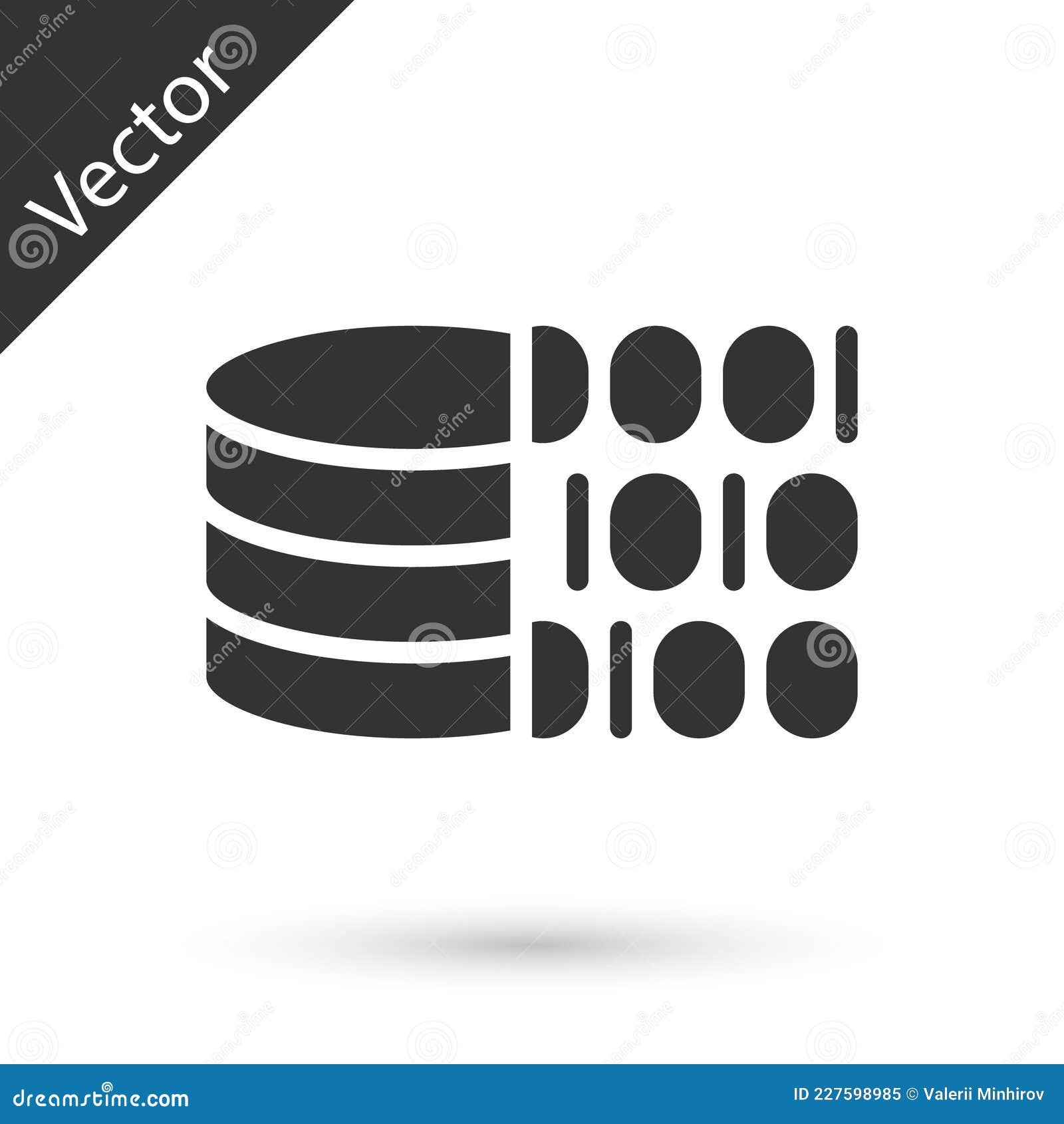 Grey Binary Code Icon Isolated on White Background. Vector Stock Vector ...