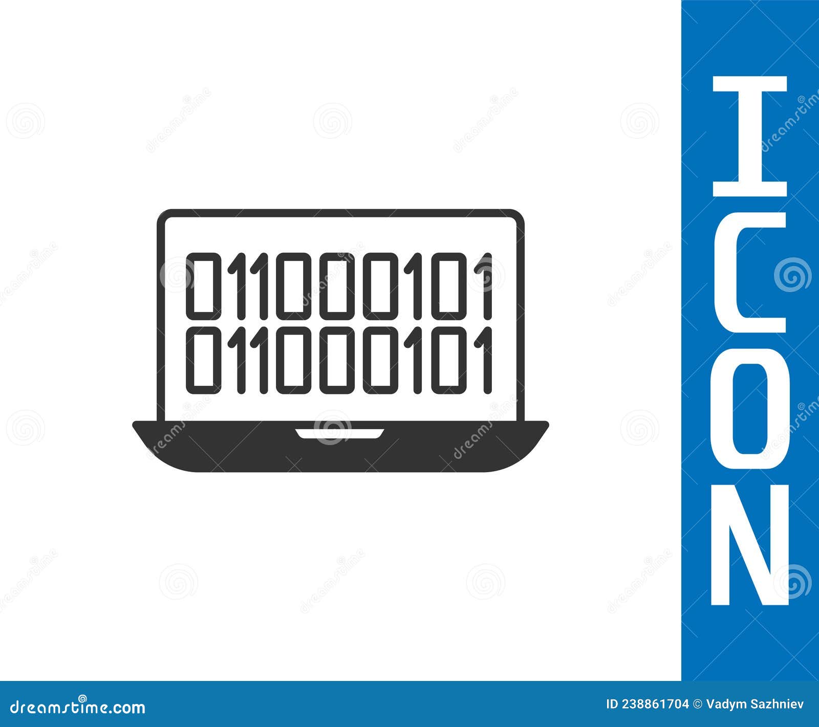 Grey Binary Code Icon Isolated on White Background. Vector Stock Vector ... Grey Binary Code Icon Isolated on White Background. Vector Stock Vector ...