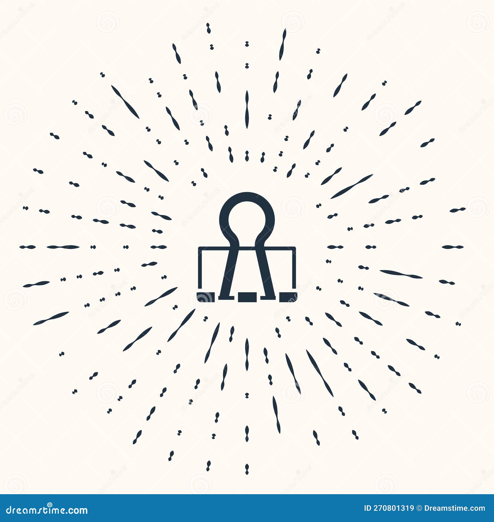 Grey Binder Clip Icon Isolated on Beige Background. Paper Clip ...