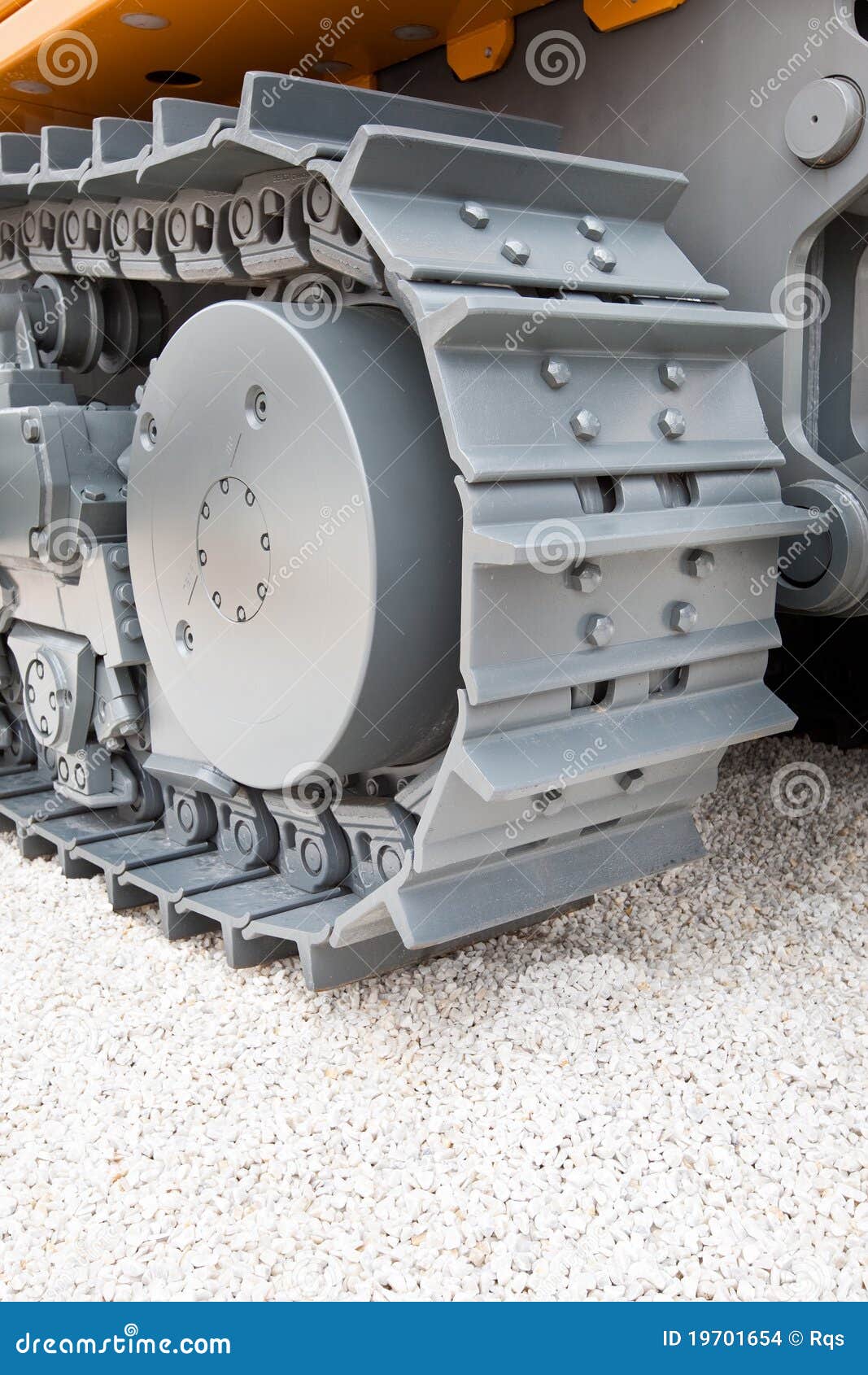 Grey and Black Metall Caterpillar Band of Digger Stock Photo - Image of ...