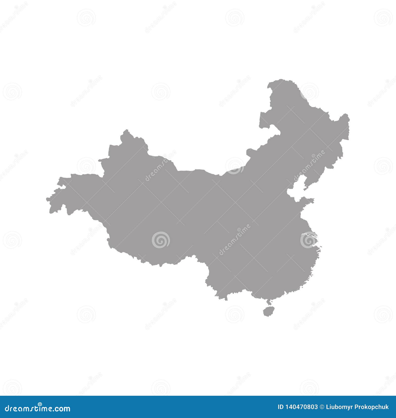 Grey Blank China Map. Flat Vector Illustration Stock Illustration ...