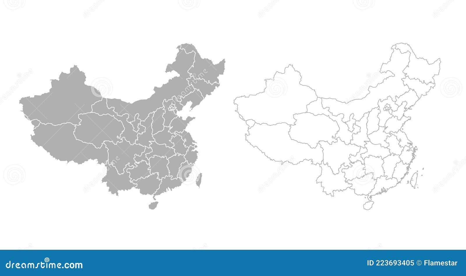 Blank Map China. Map Of China With The Provinces. High Quality Map Of ...